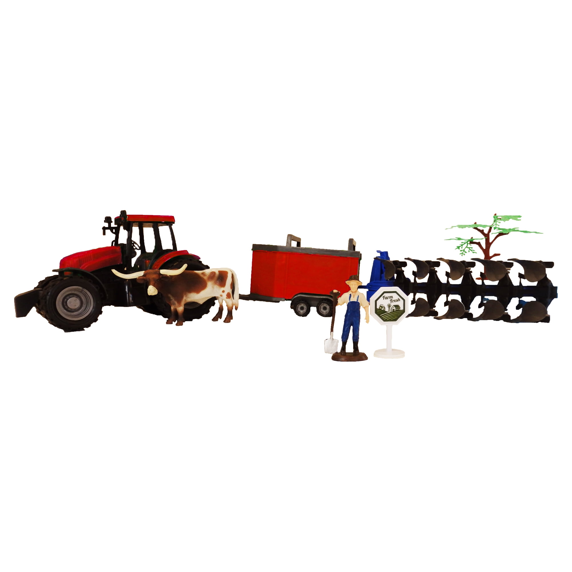 Playtek - Red Farm Tractor Set - Walmart.com