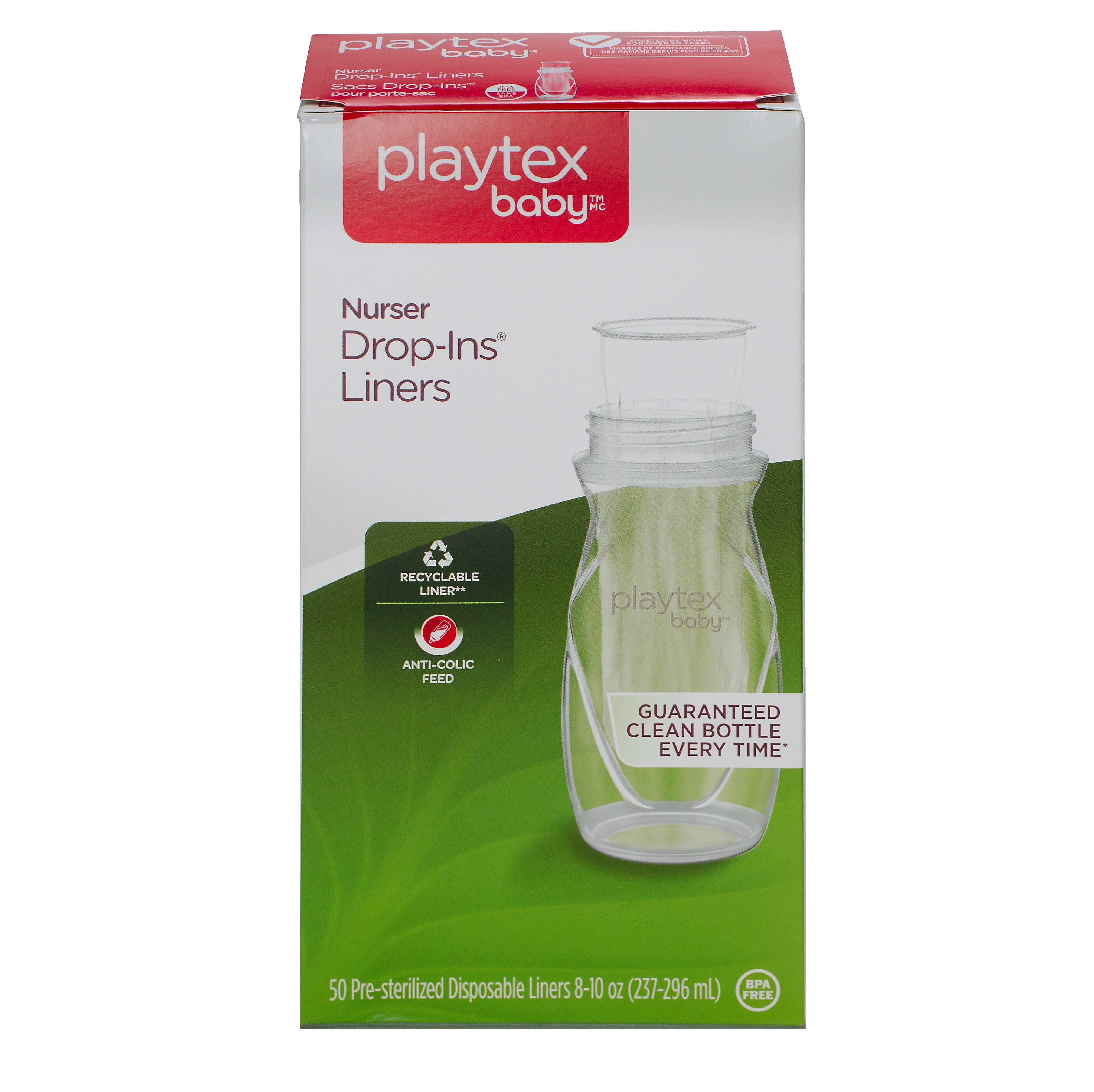 Playtex Baby Drop-Ins Liners, 8 fl oz, 50 Count - Walmart.com