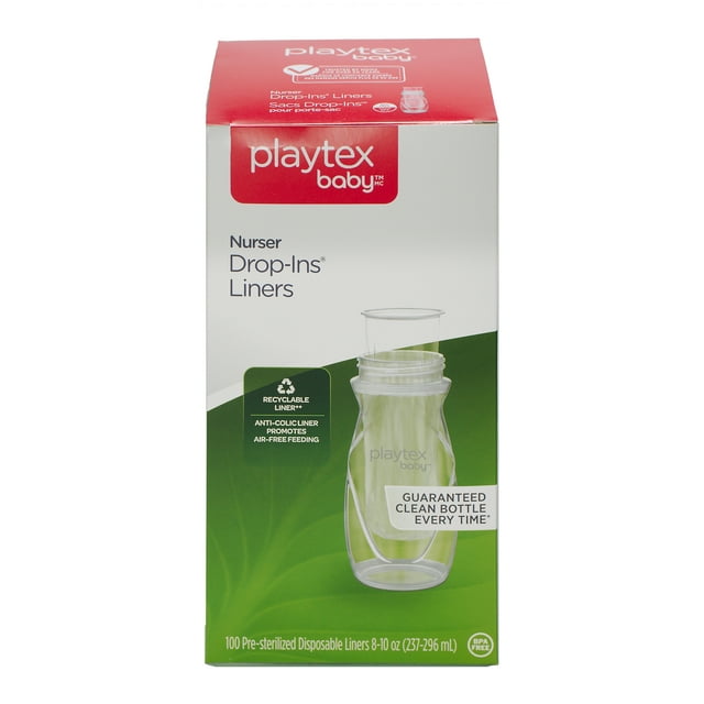 Playtex Baby Drop-Ins New Liners, 8 fl oz, 100 Count - Walmart.com