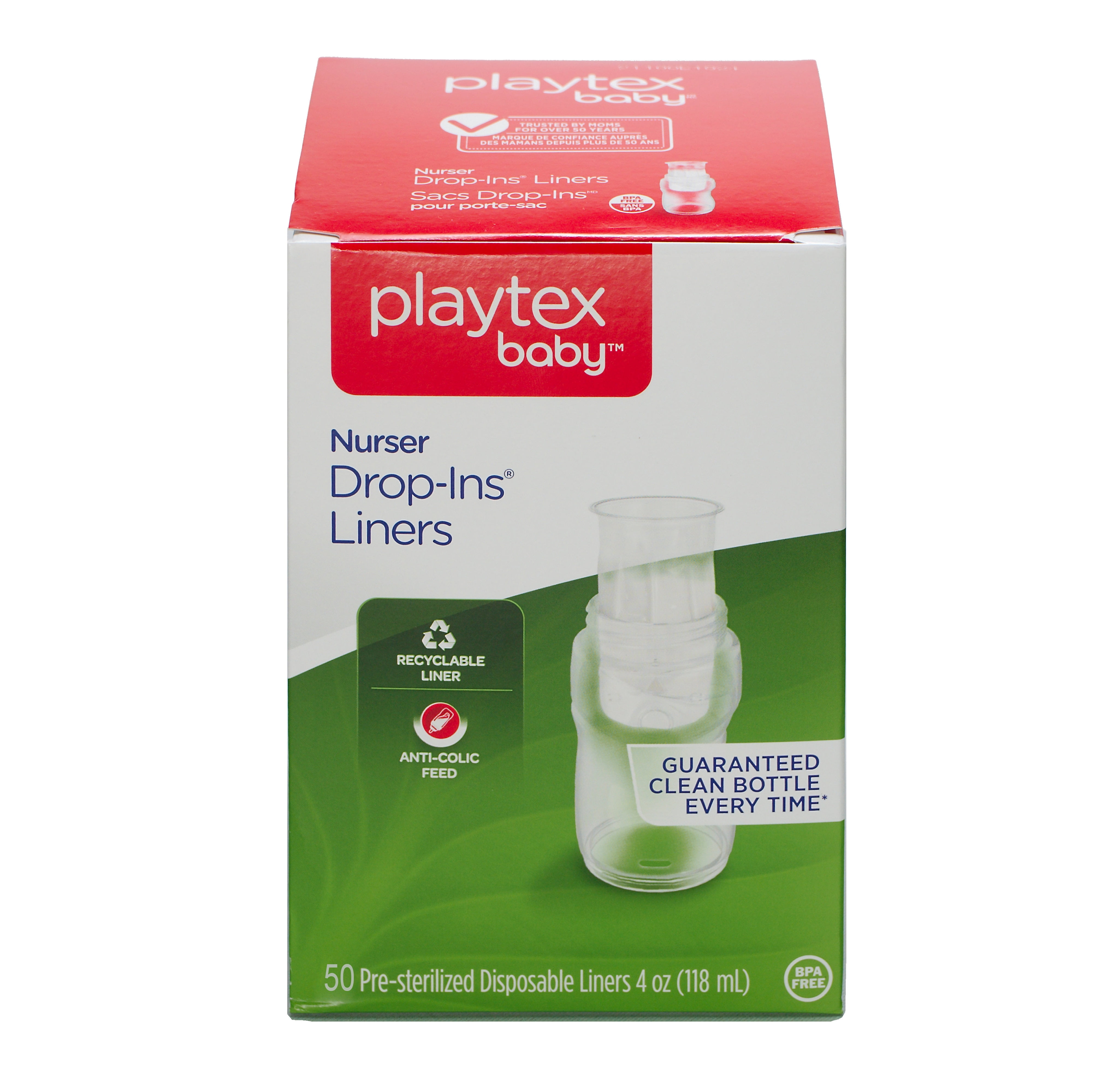 Playtex Baby Nurser, 50 Count New, 4 fl oz Liners - Walmart.com