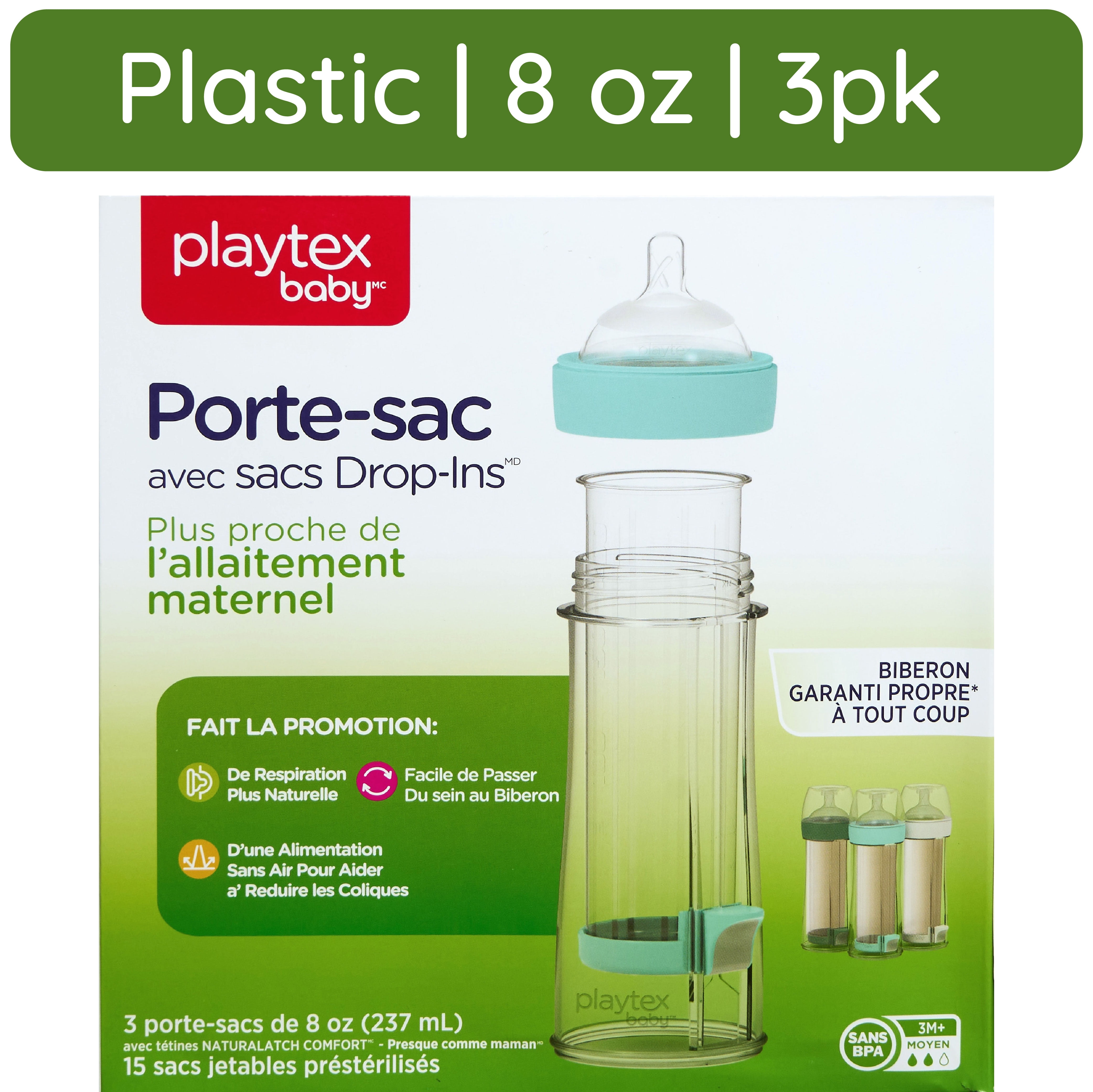 Playtex Baby Nurser Clear Anti-Colic Baby Bottle with 15 Drop-ins ...