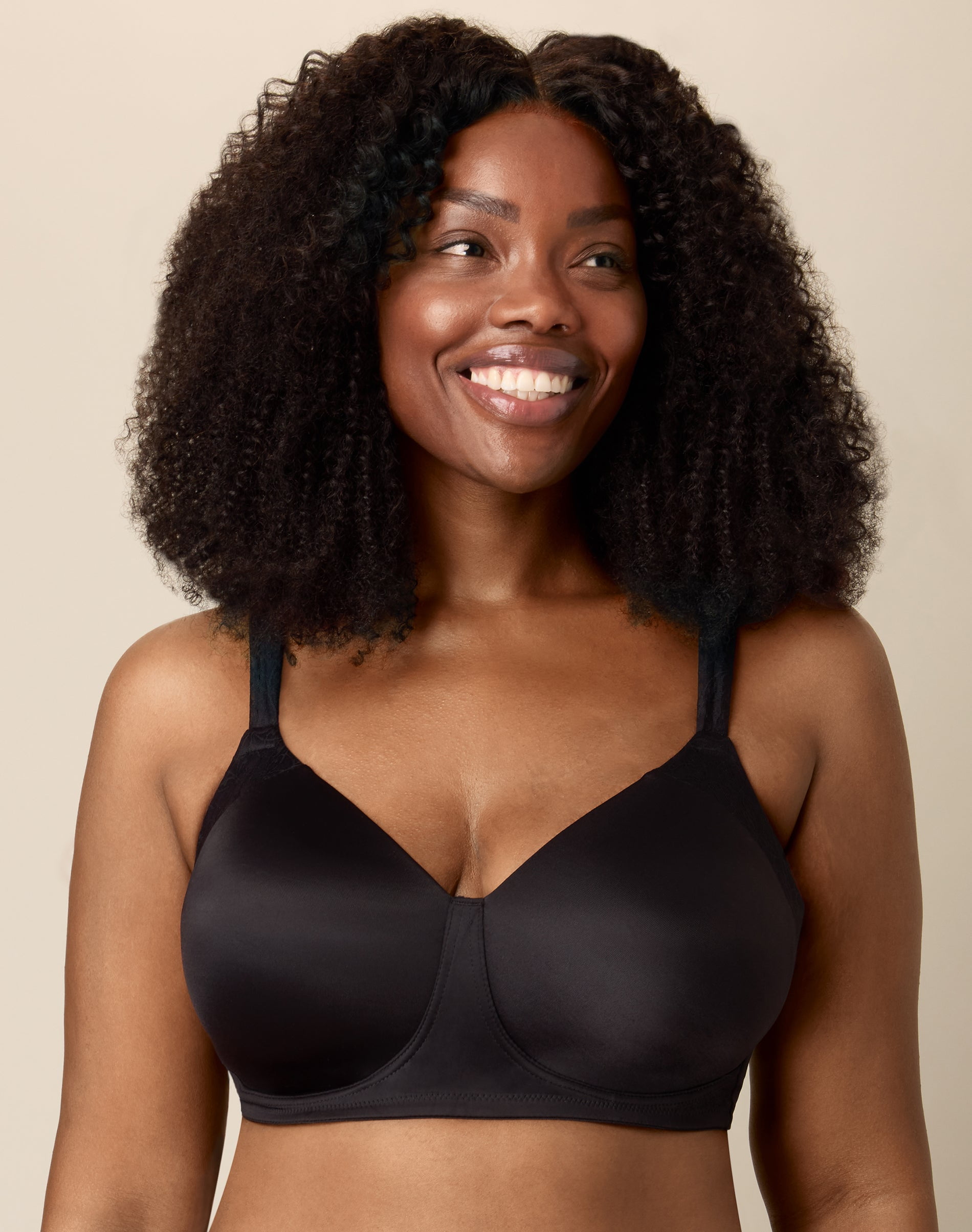 Playtex Full-Coverage Wireless T-Shirt Bra, Moisture-Wicking Dressed In Black 46D Women's ...