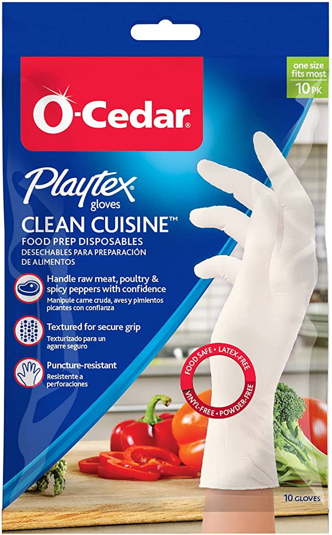 Playtex Gloves Clean Cuisine Food Prep Disposables 10 Count (Pack of 6 ...