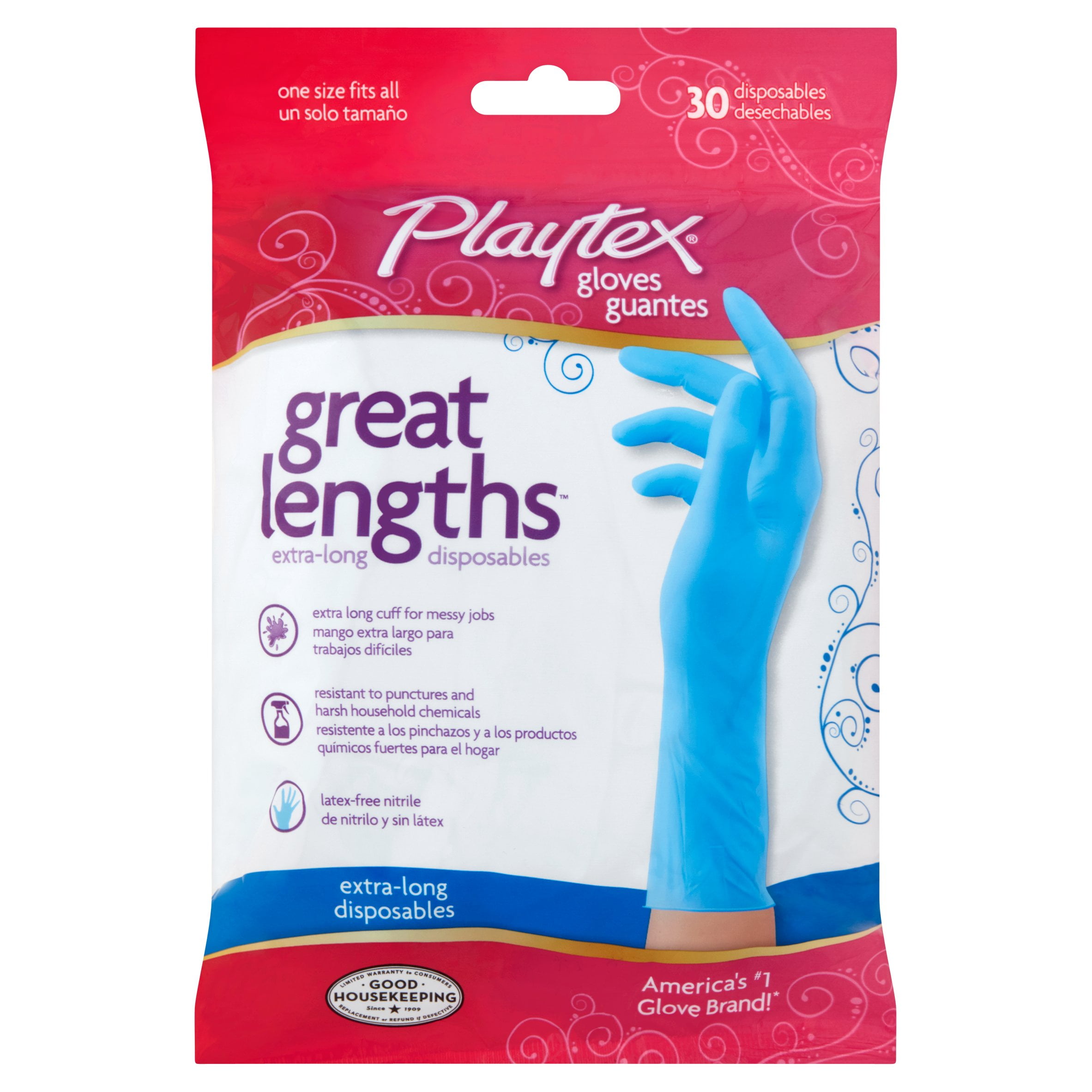 Playtex Great Lengths Extra-Long Gloves, 30 count - Walmart.com