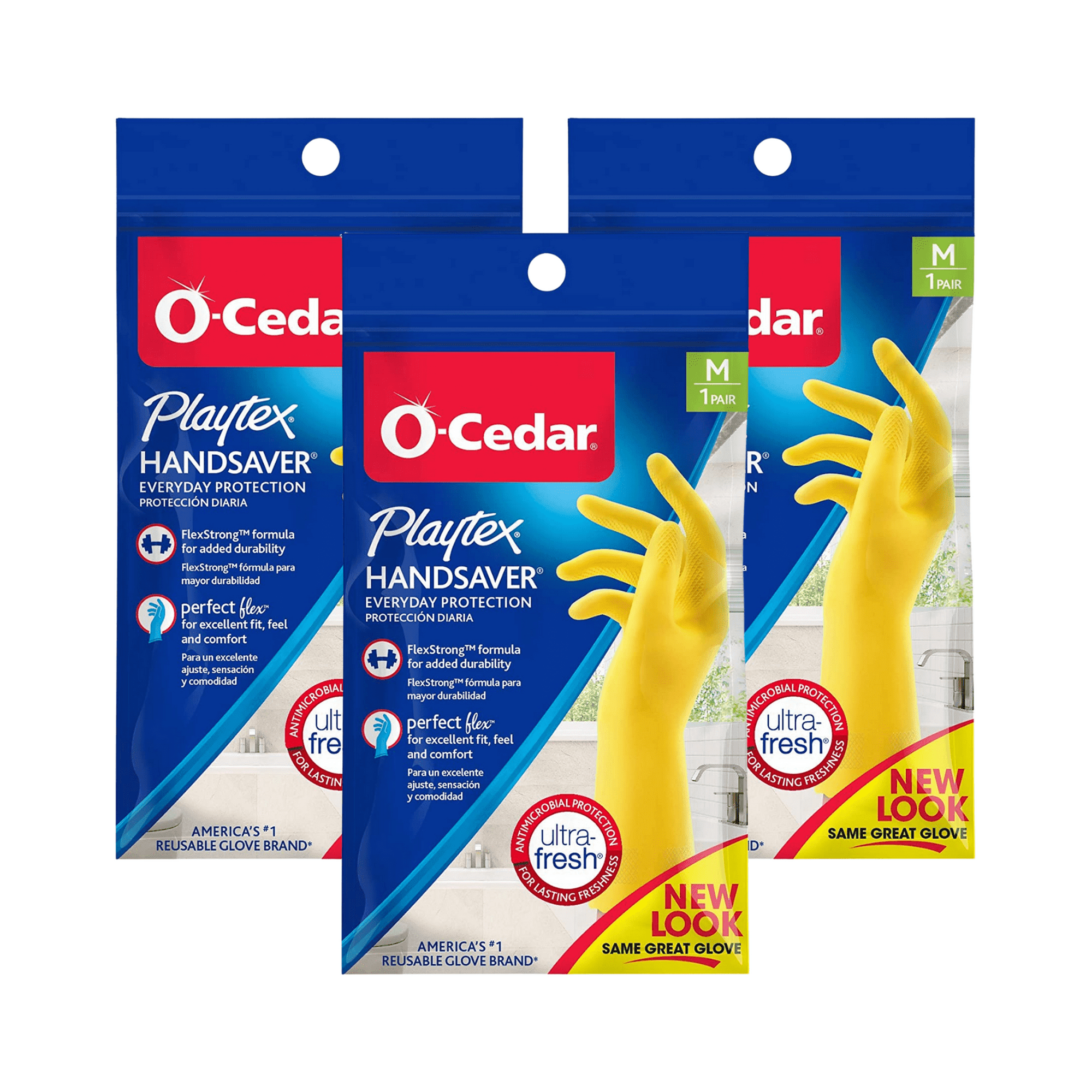 Playtex Hand Saver Reusable Rubber Gloves Everyday Protection (Medium ...