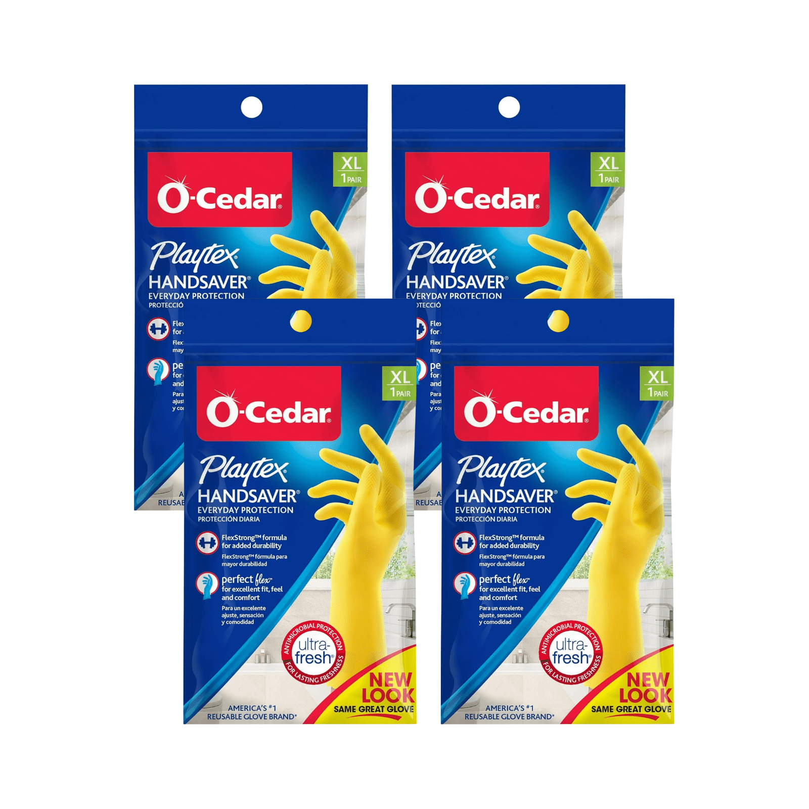 Playtex HandSaver Flex Strong Yellow Gloves, Extra Large, Durable ...