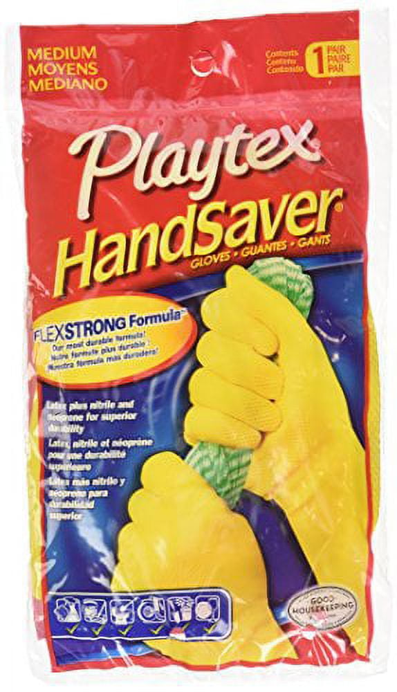 Playtex HandSaver Reuseable Rubber Cleaning Gloves Medium, 6 Pairs ...
