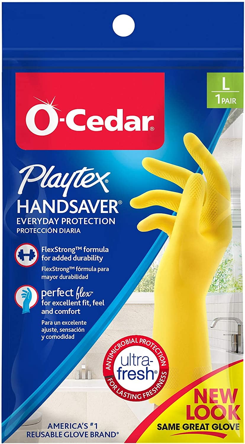 Playtex Handsaver Comfort Latex Gloves, Large, Fresh, Enhanced Grip ...