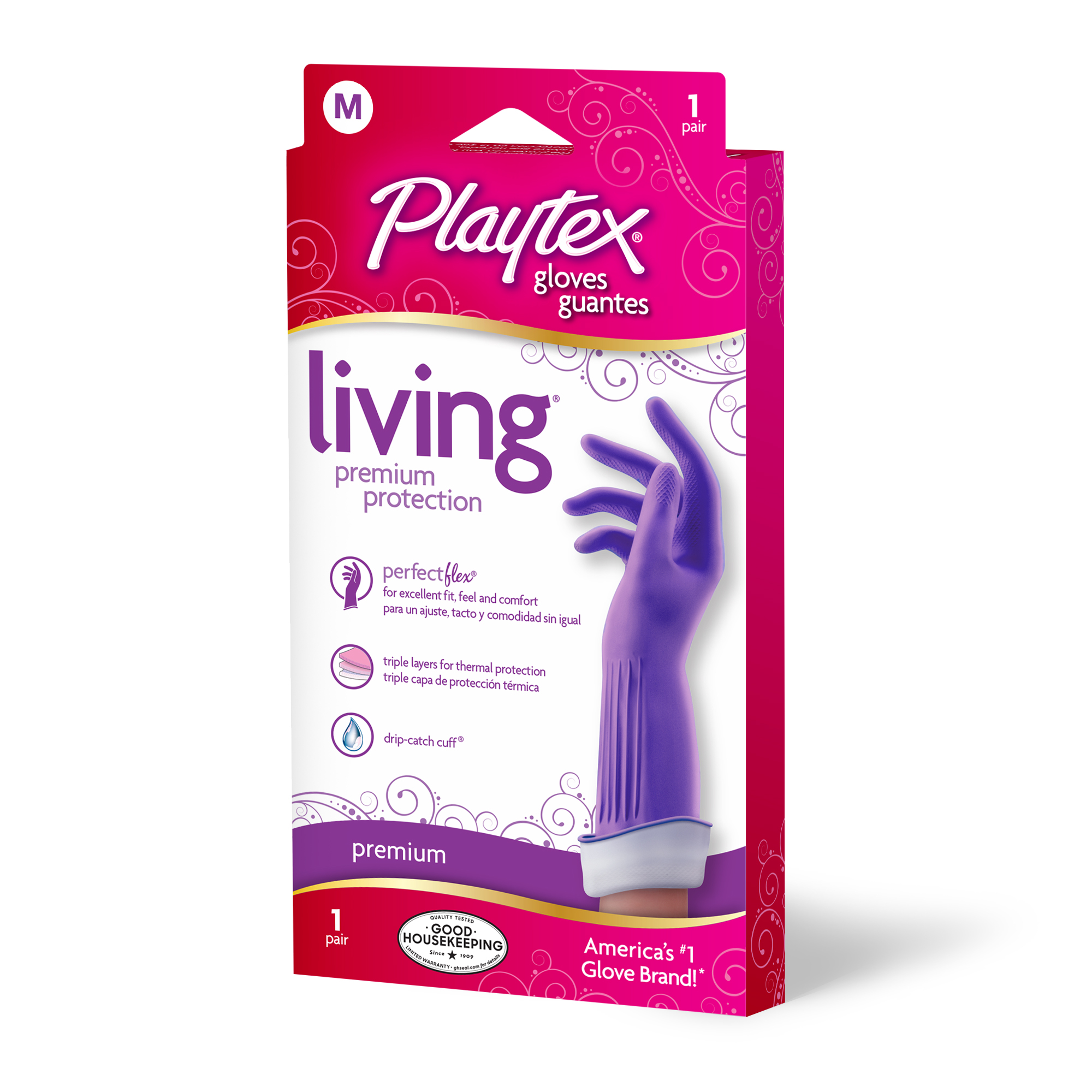 Playtex Living Gloves, Large Size, Reusable Rubber for Household ...