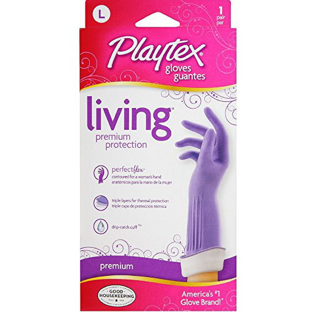 Playtex Living Reuseable Rubber Cleaning Gloves Premium Protection