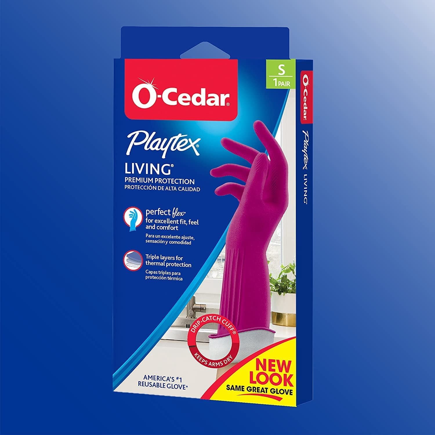 Playtex Living Reuseable Rubber Cleaning Gloves Small, 3 Pairs, Premium ...