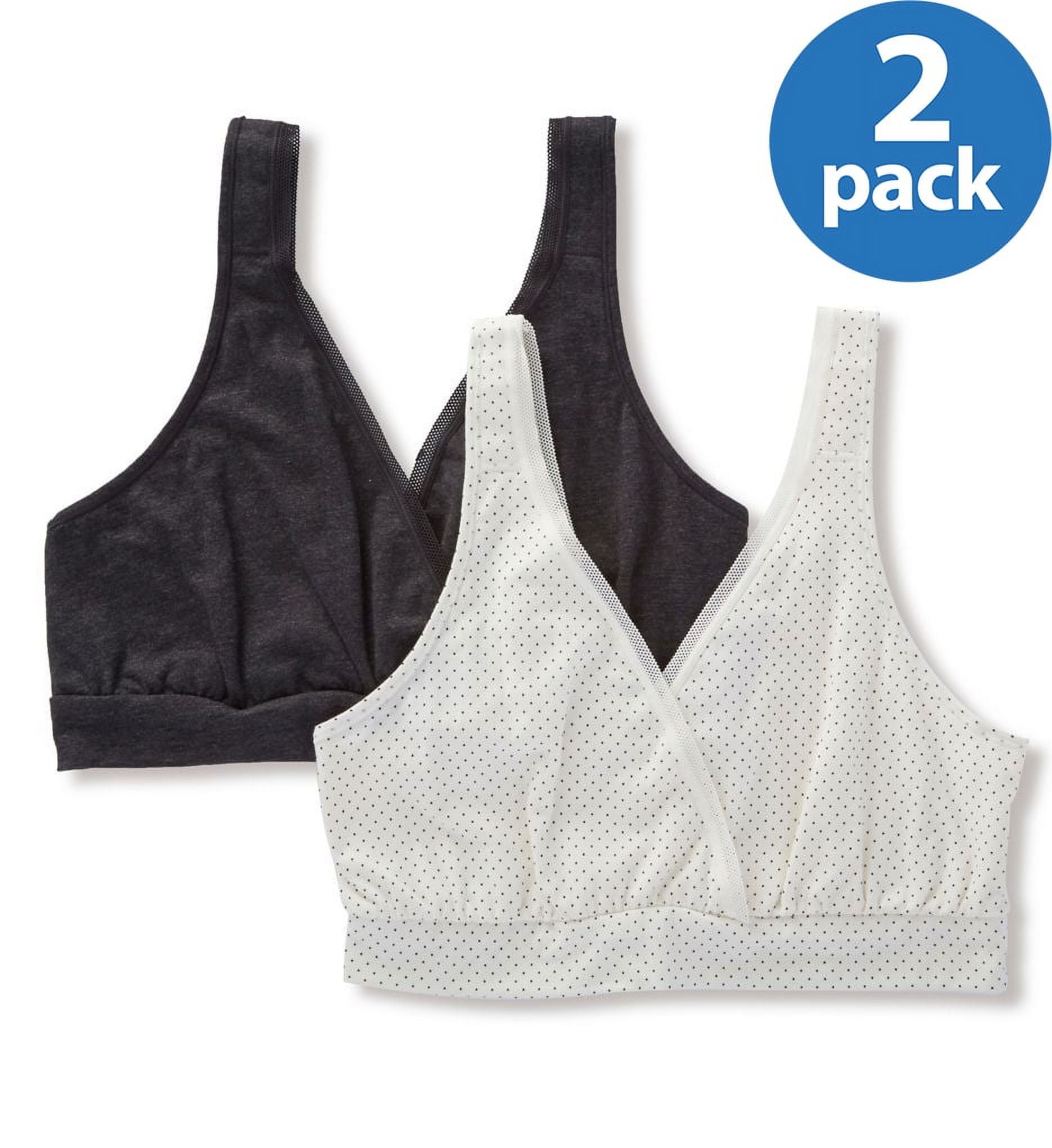 Playtex Nursing Pullover Wirefree Sleep Bra, 2-Pack Micro Dot Print ...