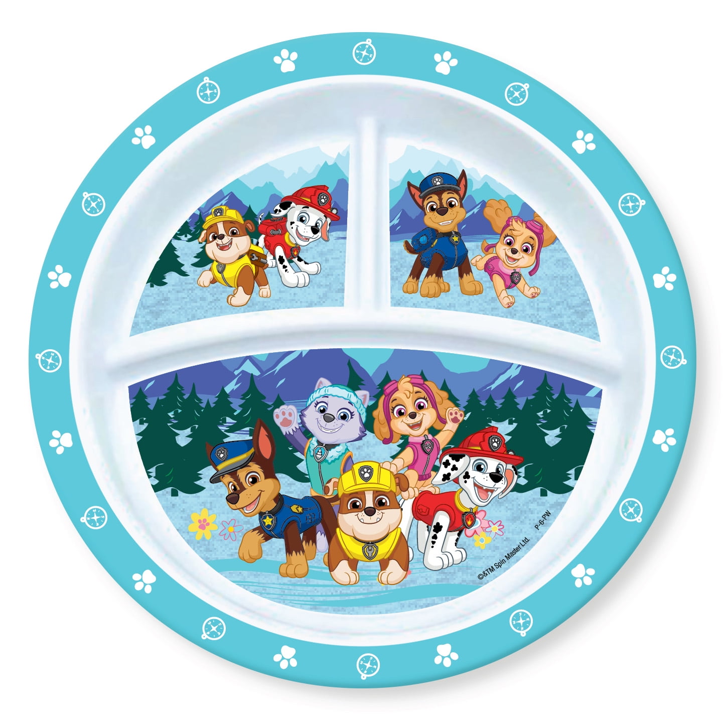 Playtex Paw Patrol Boy Divided Circle Multi-Colored Plastic Plate ...