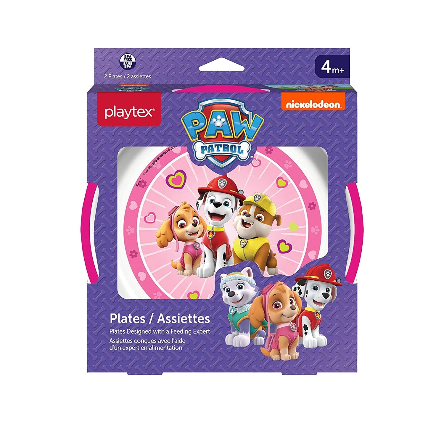 Playtex Paw Patrol Plates, Pink, 2 count - Walmart.com