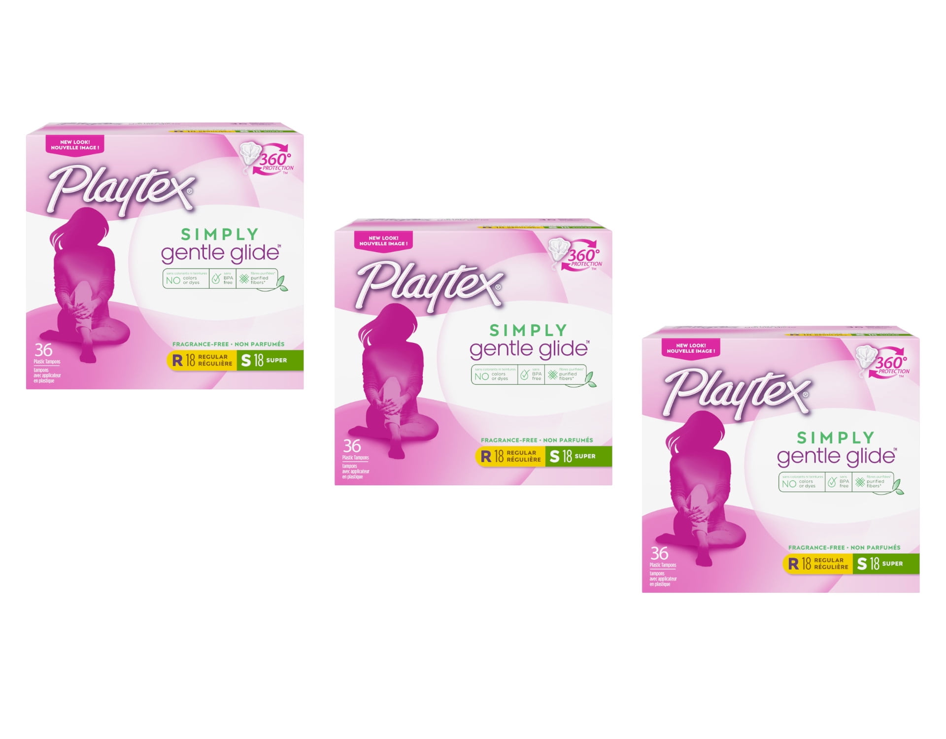 Playtex Simply Gentle Glide Multipack Unscented Tampons Regular & Super ...
