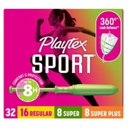 Playtex Sport Unscented Ultra Tampons 36 Count for Active Movement and ...