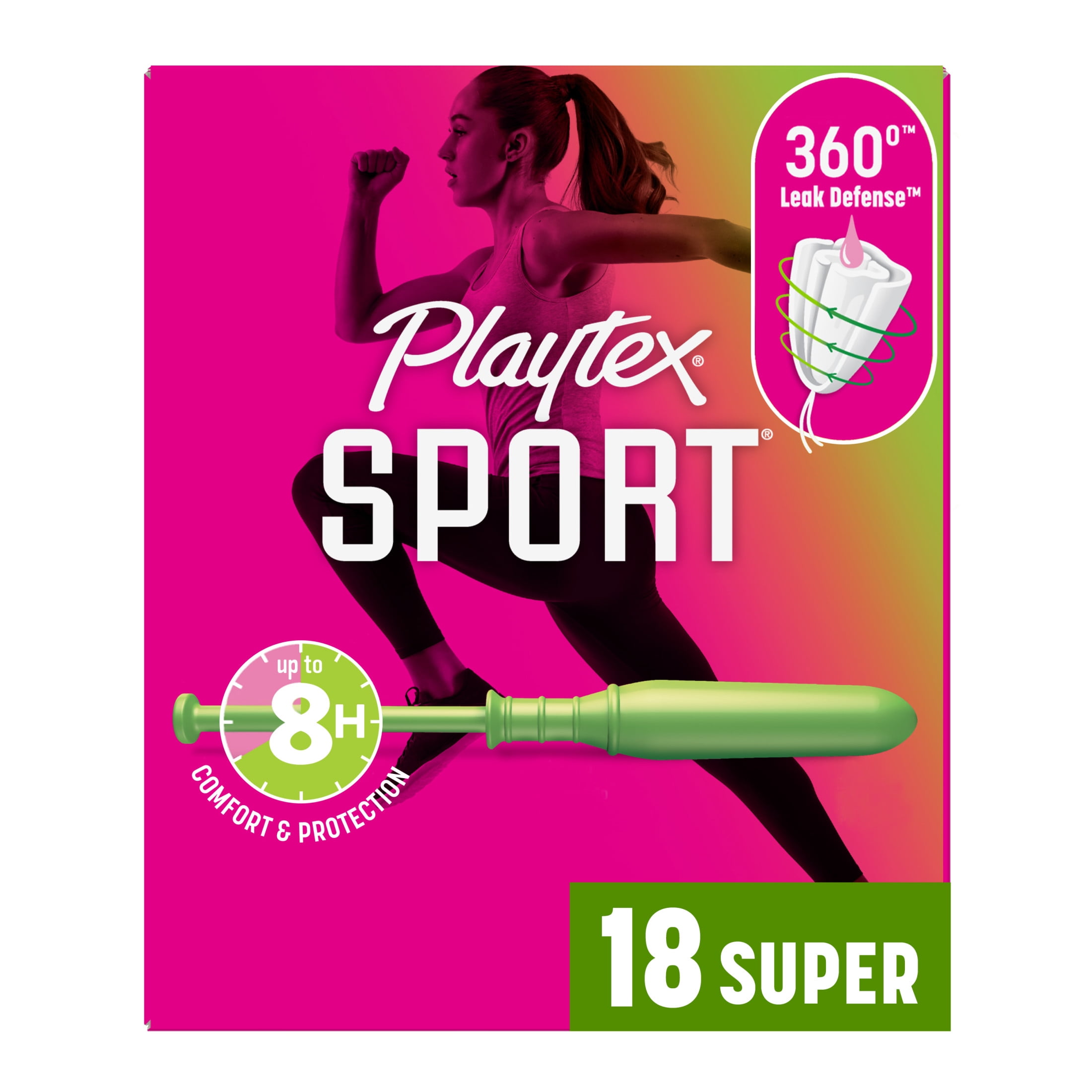 Playtex Sport Tampons Super Absorbency, Fragrance-Free - 18ct HSA/FSA ...