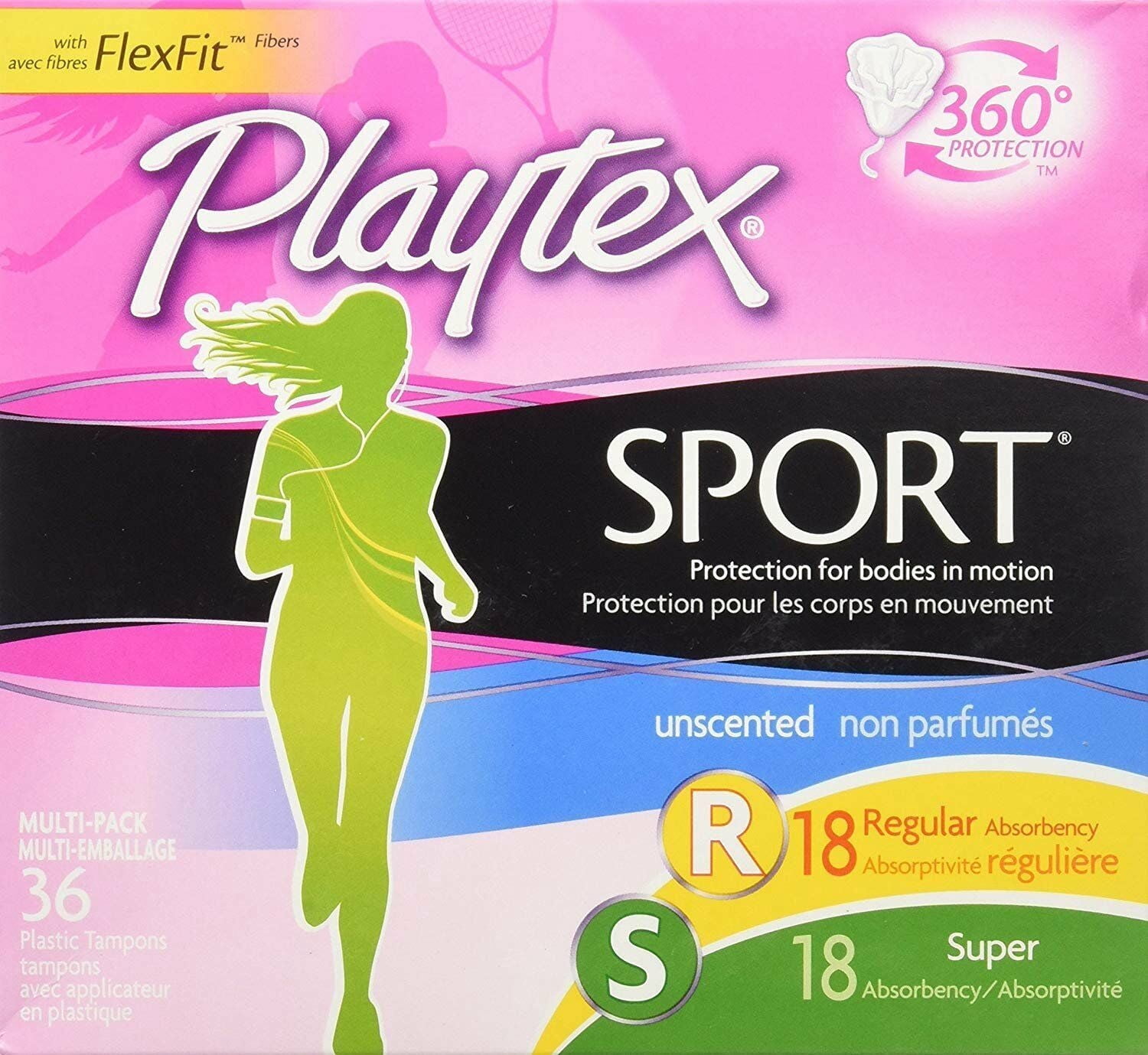 Playtex Sport Tampon Multipack Regular & Super Absorbency, 360 ...