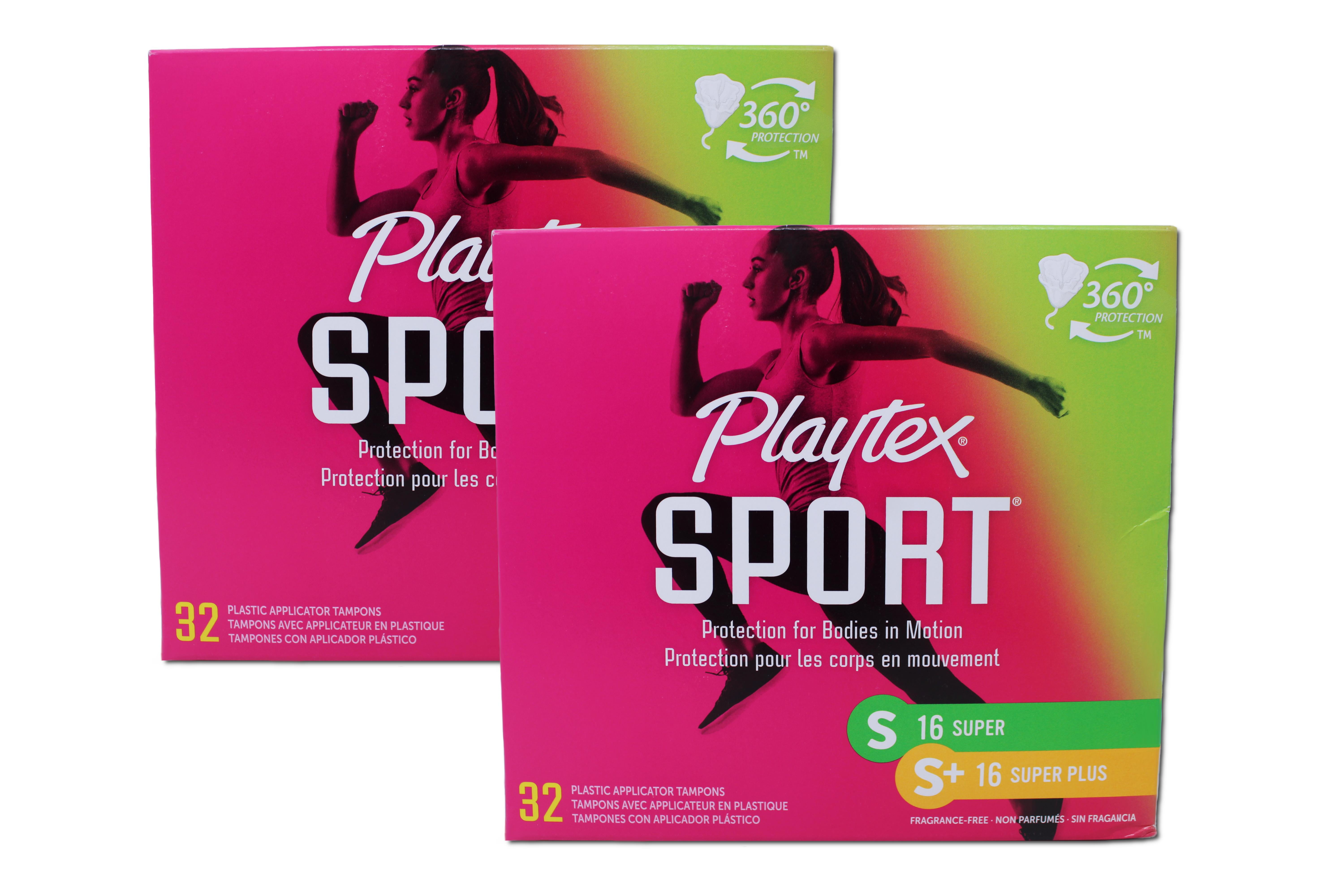 Playtex Sport Tampons Multipack: Super 16 Ct, Super Plus 16 Ct, 32 ...