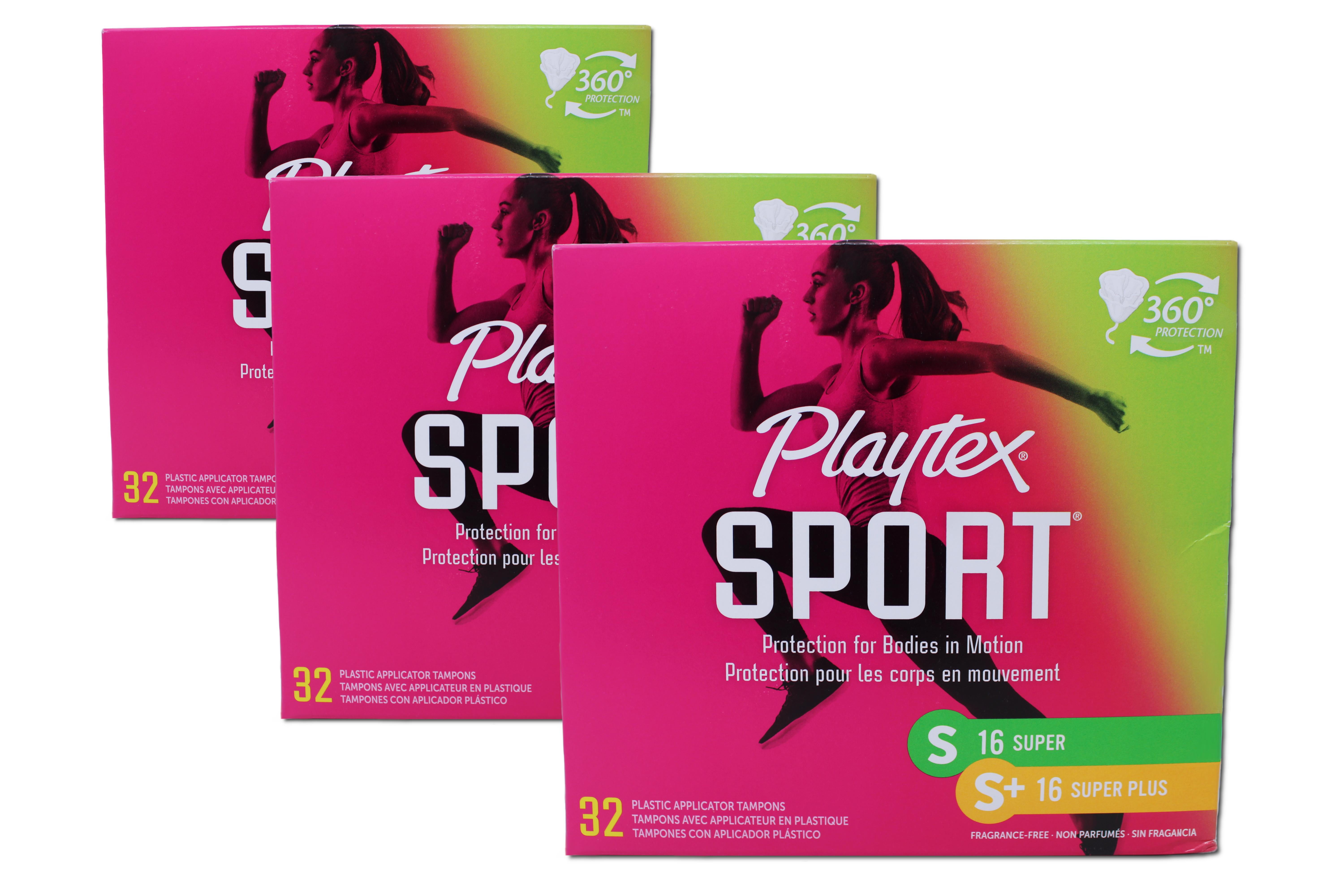 Playtex Sport Tampons Multipack: Super 16 Ct, Super Plus 16 Ct, 32 ...