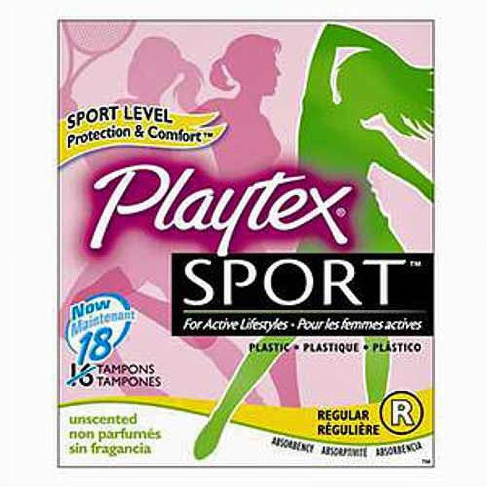 Playtex Tampons Sport Regular 18 Count Unscented (Pack of 8) - Walmart.com
