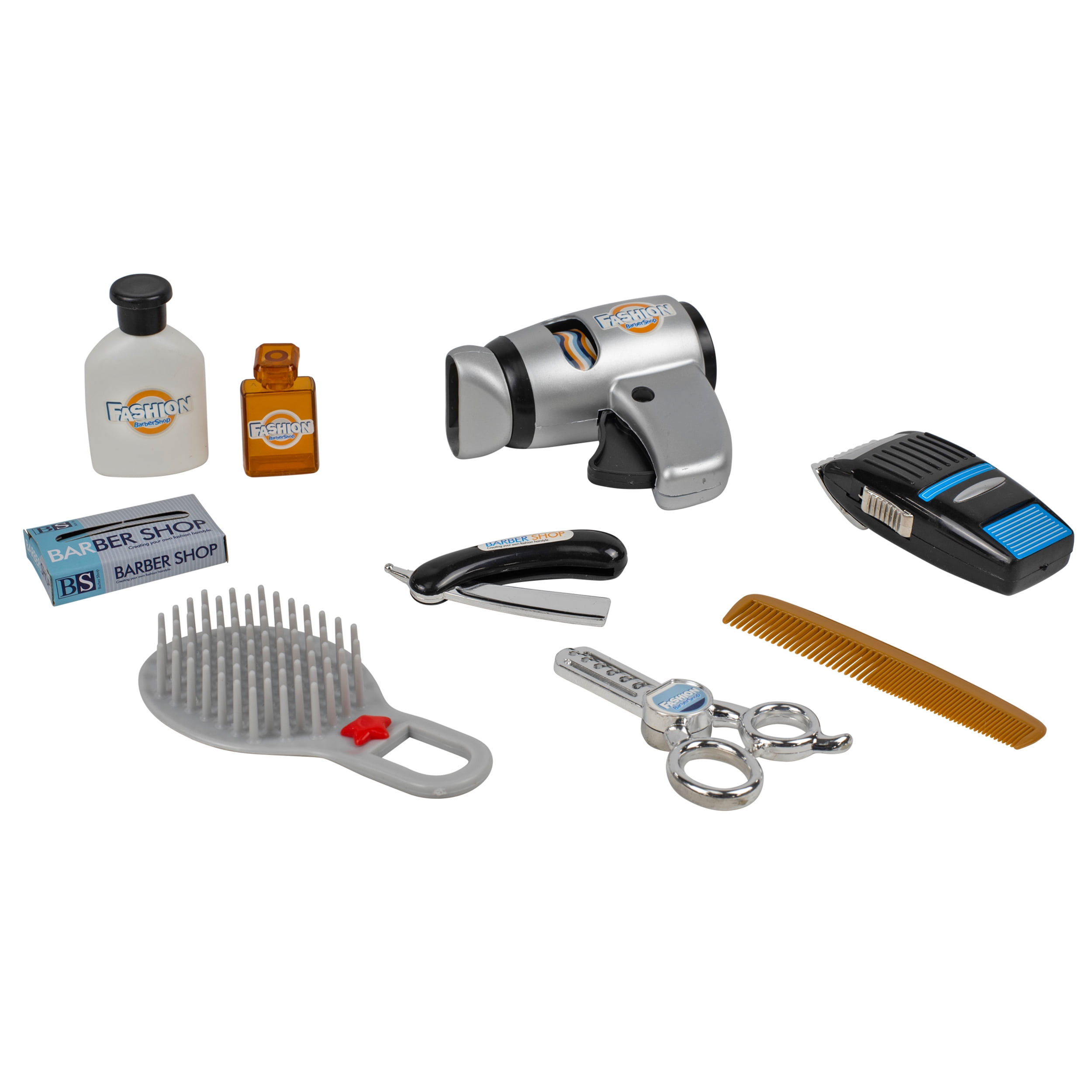 Playtime Fun 9 Piece Multi Color Barber Shop Playset - Recommended for ...