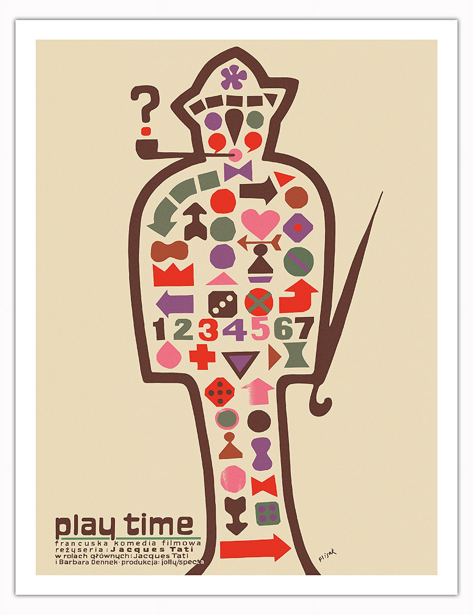 Playtime - Starring Jacques Tati as Monsieur Hulot - Vintage Polish Film Movie Poster by Jerzy ...