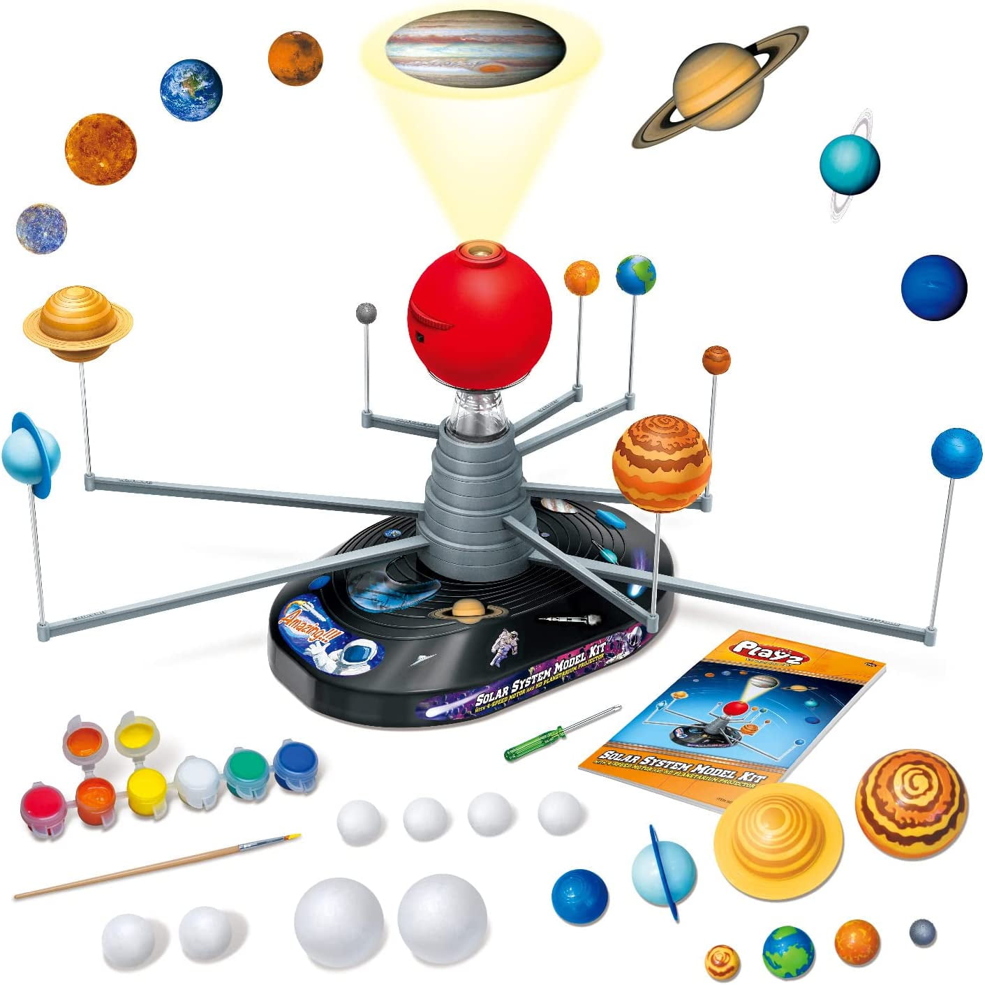 Playz Premium Solar System Model Kit for Kids - 4 Speed Motor, HD ...