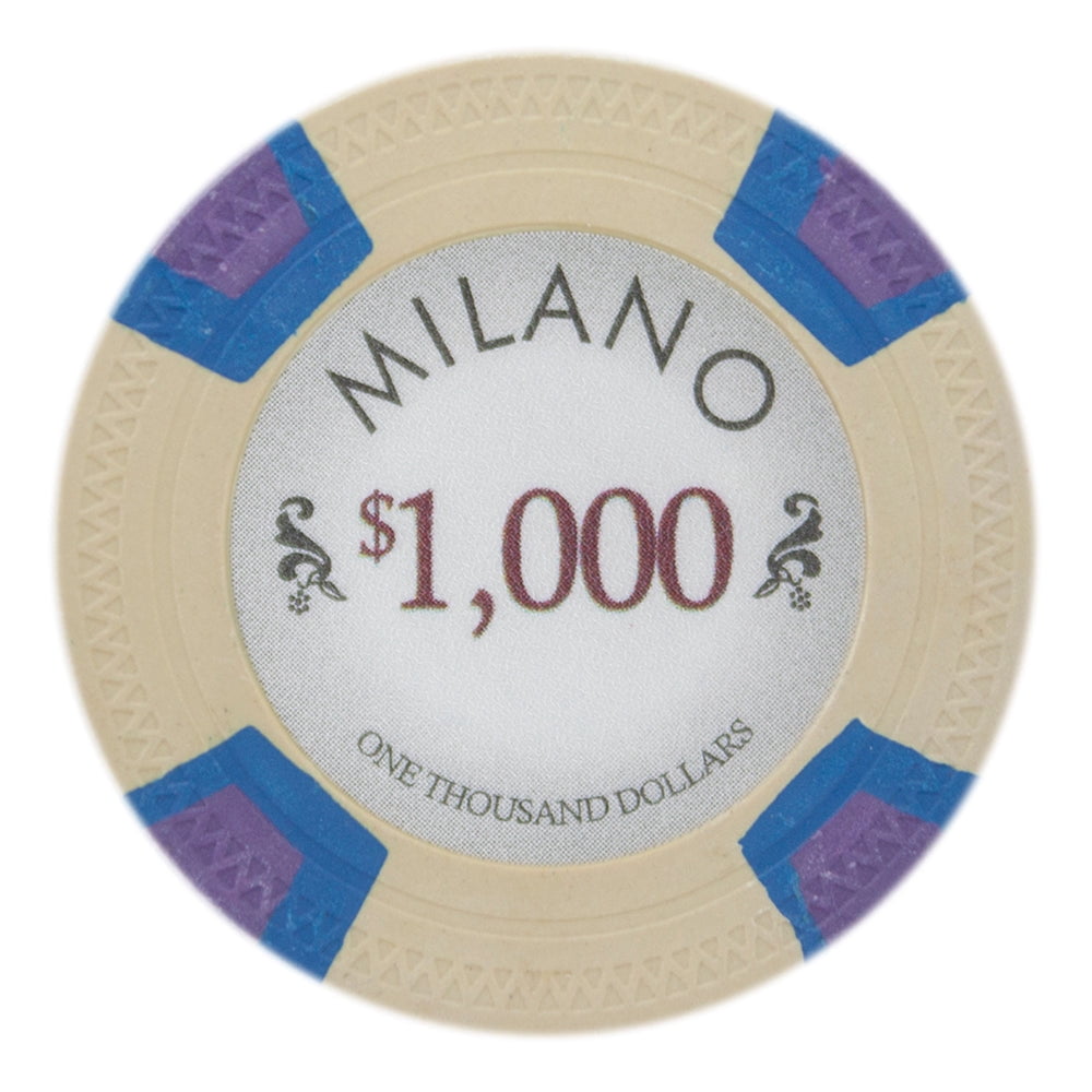 Playzaic 10-gram Milano Poker Chips (50-pack) Real Clay Set ($1,000 ...