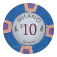 Playzaic 10-gram Milano Poker Chips (50-pack) Real Clay Set ($10 Blue ...