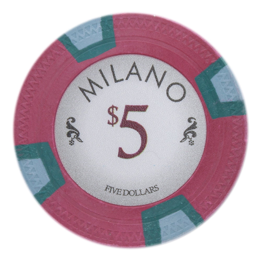 Playzaic 10-gram Milano Poker Chips (50-pack) Real Clay Set ($5 Red ...