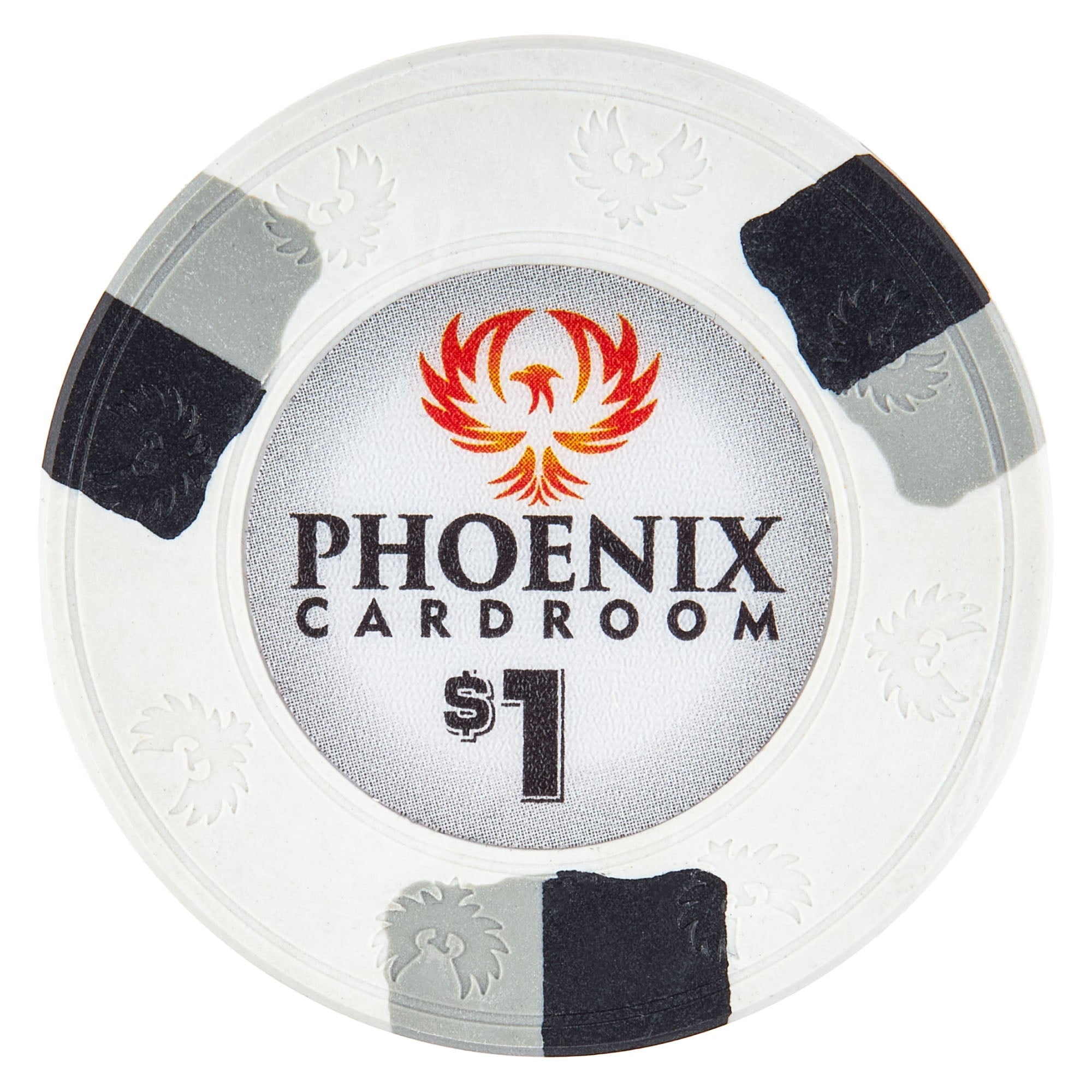 Playzaic 10-gram Phoenix Poker Chips (50-pack) Real Clay Set ($1 White ...