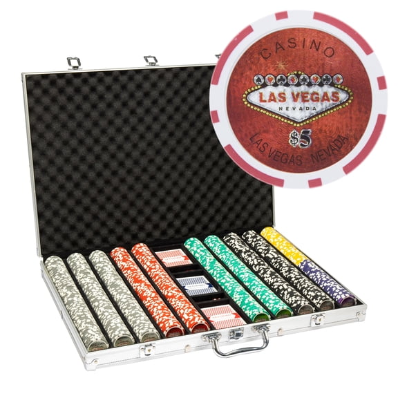 Crown Casino 500 Piece 13.5g Clay Poker Chips Set with Colored Chips ...