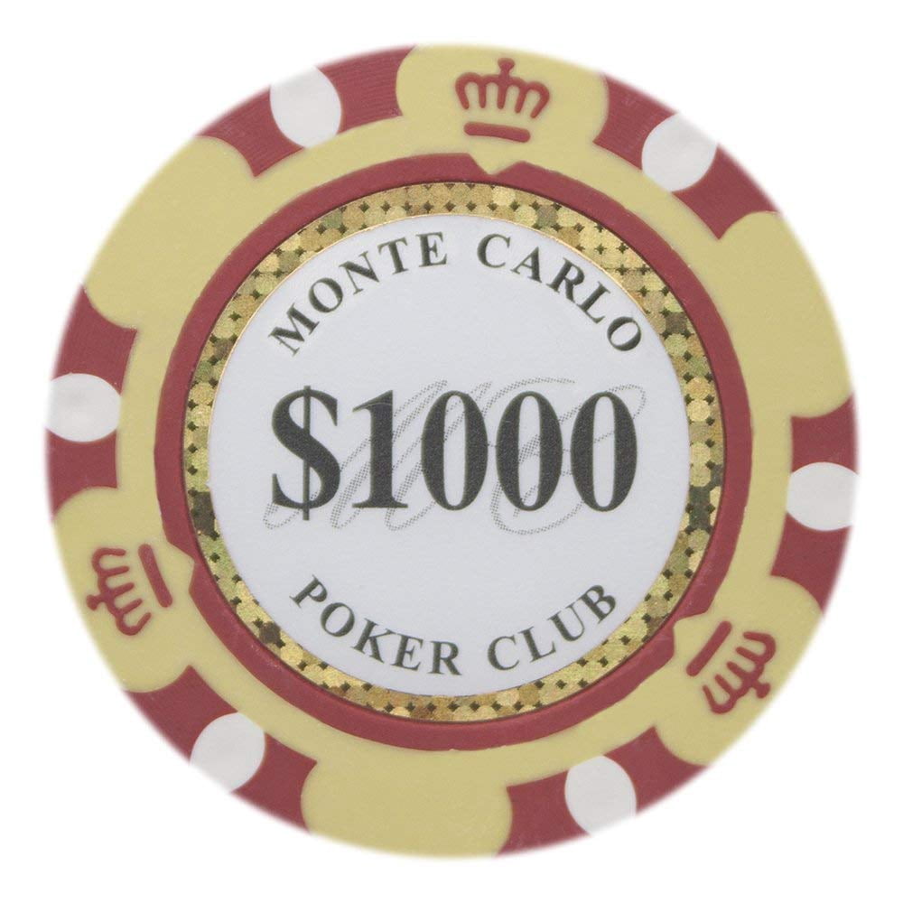Playzaic 13.5-gram Monte Carlo Poker Chips (50-pack) Heavy Clay ...