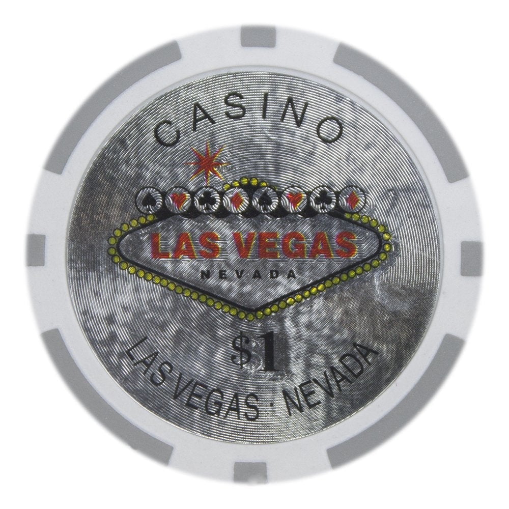 Playzaic 14-gram Las Vegas Poker Chips (50-pack) Heavy Clay Composite ...