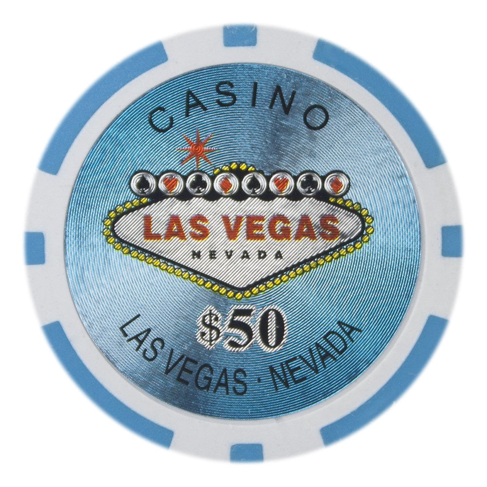 Playzaic 14-gram Las Vegas Poker Chips (50-pack) Heavy Clay Composite ...