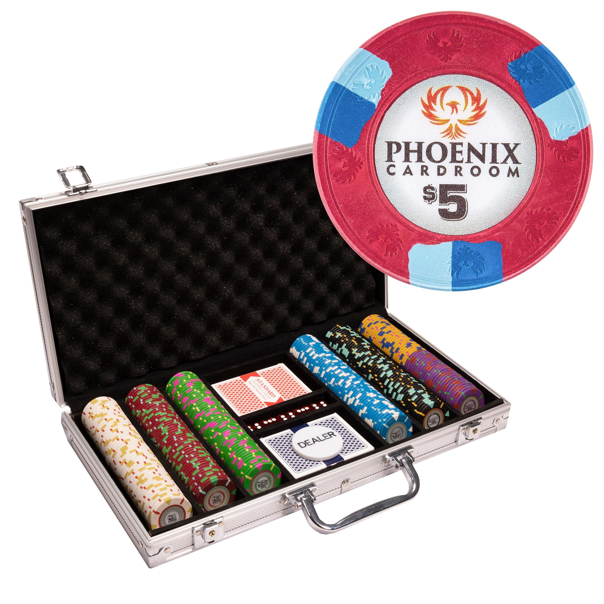 Playzaic 300-piece Aluminum Phoenix Poker Chip Case - 10-gram Real Clay ...