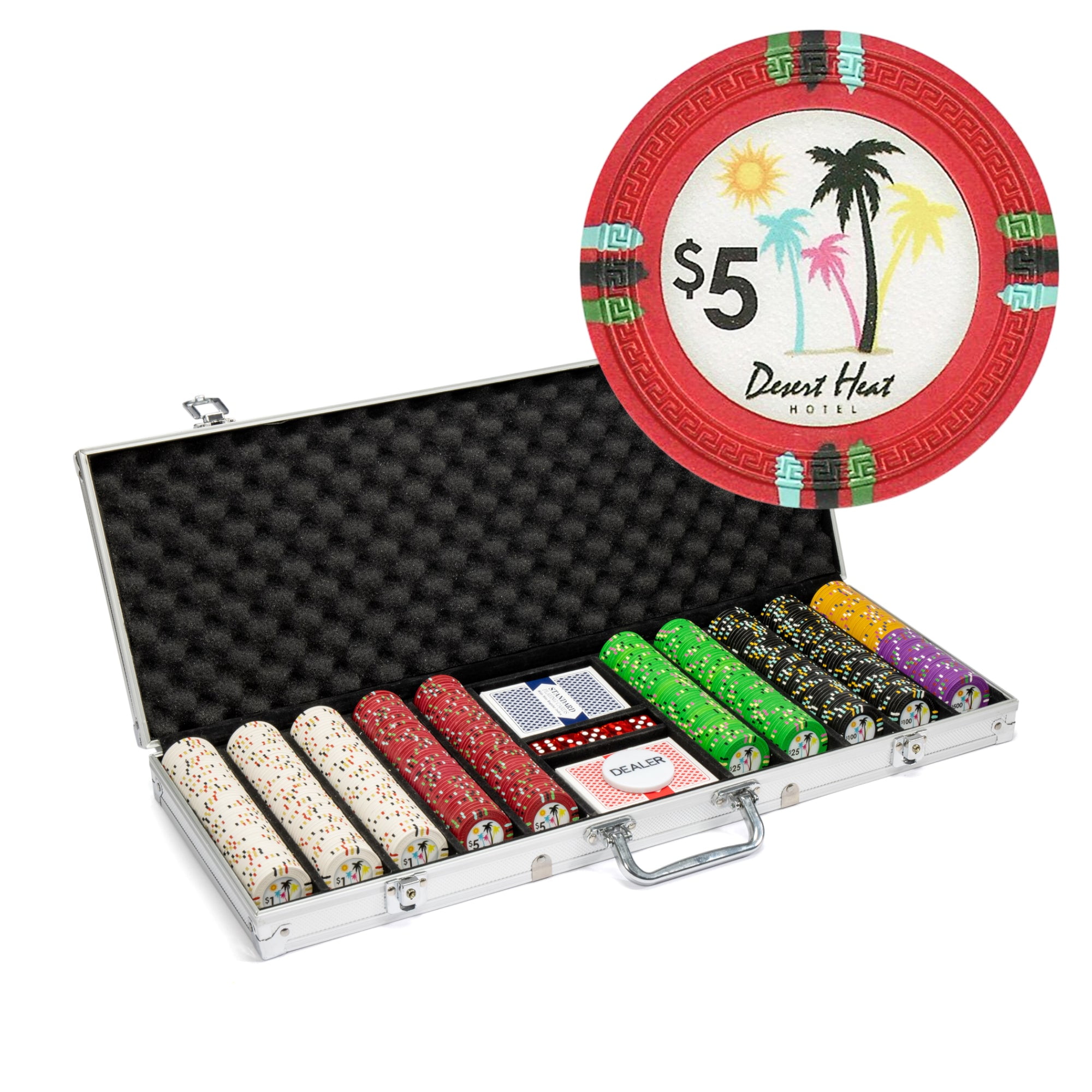 Playzaic 500-piece Aluminum Desert Heat Poker Chip Case - 13.5-gram ...