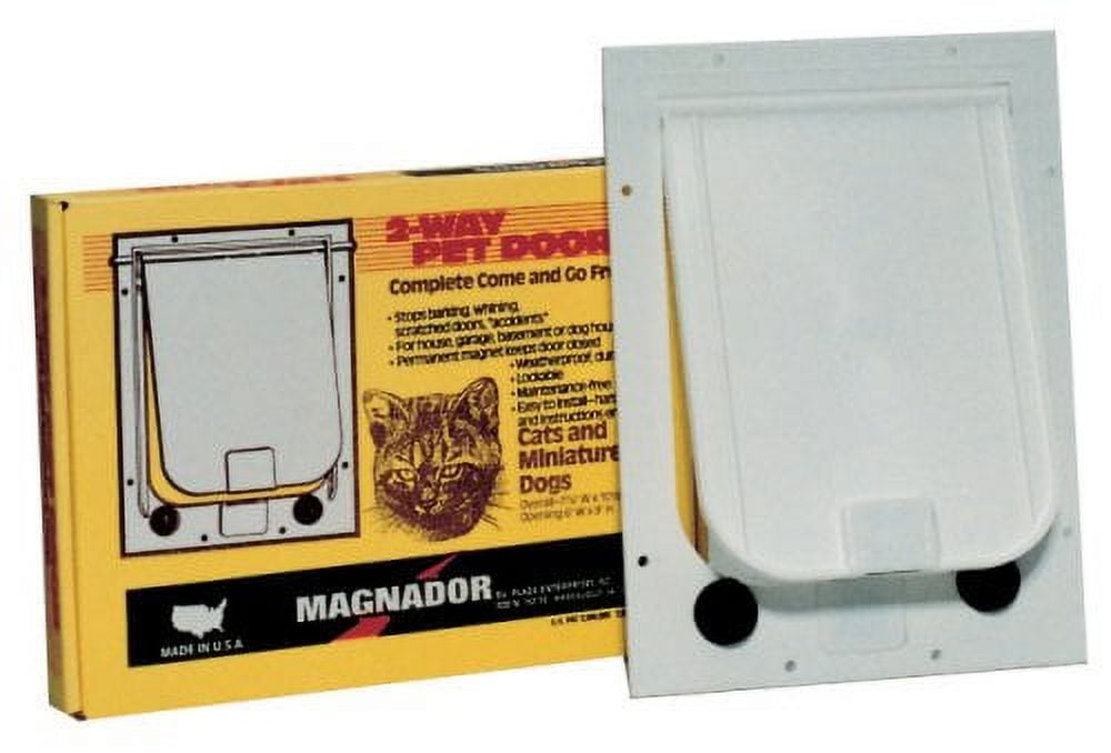 Plaza Enterprises Inc Magnador Two-Way Pet Door- White 6x8 - Walmart.com