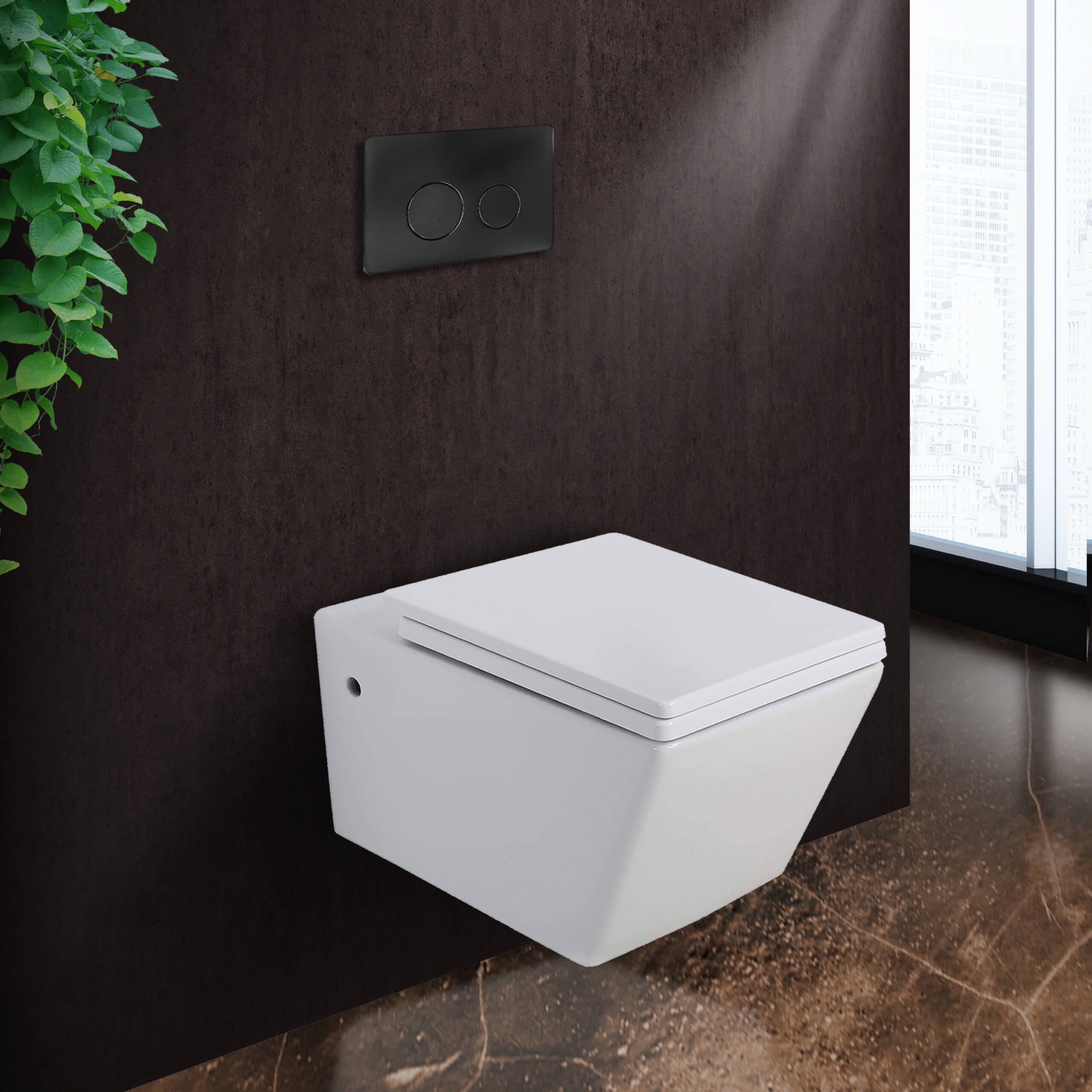 Plaza In-Wall toilet Combo Set - 21" Toilet Bowl With Soft-Close Seat ...