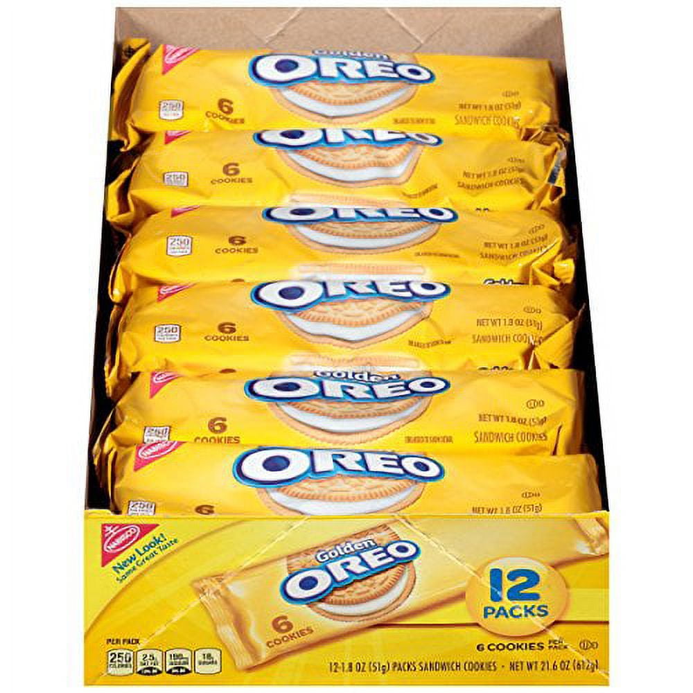 Oreo Golden Sandwich Cookies - Snack Packs, 12 Count Tray, 21.6 Ounce ...