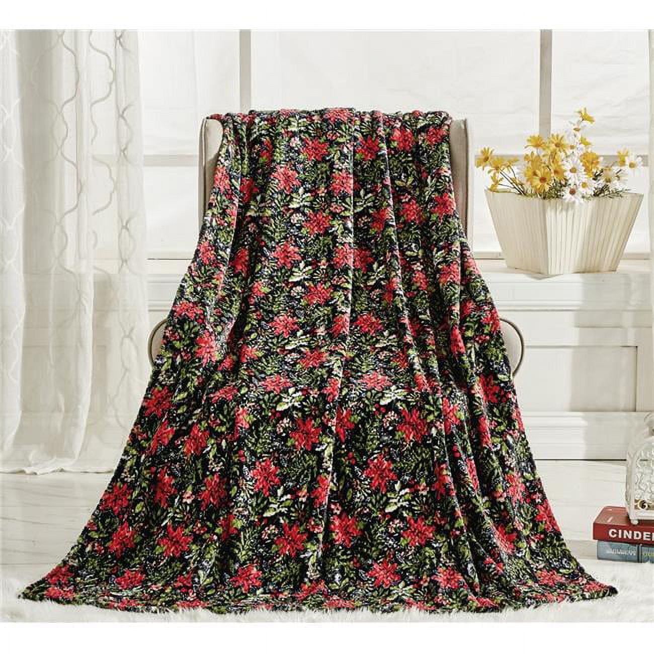 Plazatex Joy Micro plush Decorative All Season Multi Color 50" X 70 ...