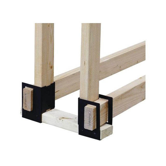 Pleasant Hearth Log Rack Brackets, Fits 2x4 Lumber, 4-Piece Set, Black ...