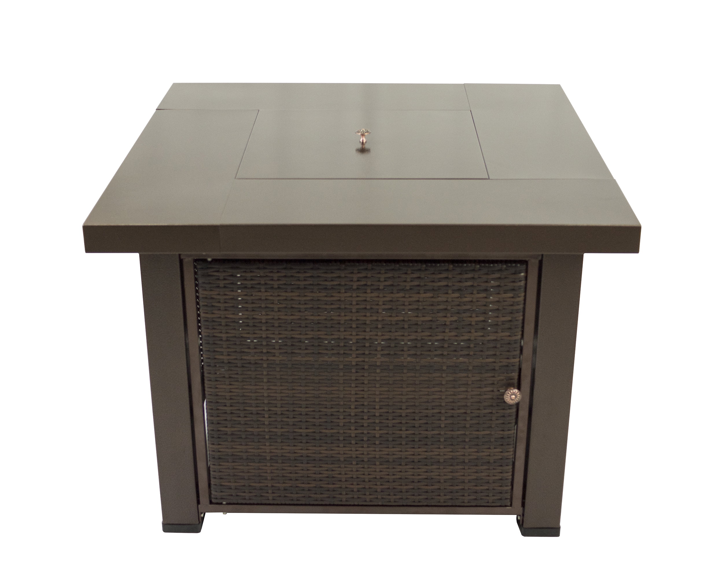 Pleasant Hearth OFG419T Rio 38" Wicker and Bronze Gas Fire Pit Table ...