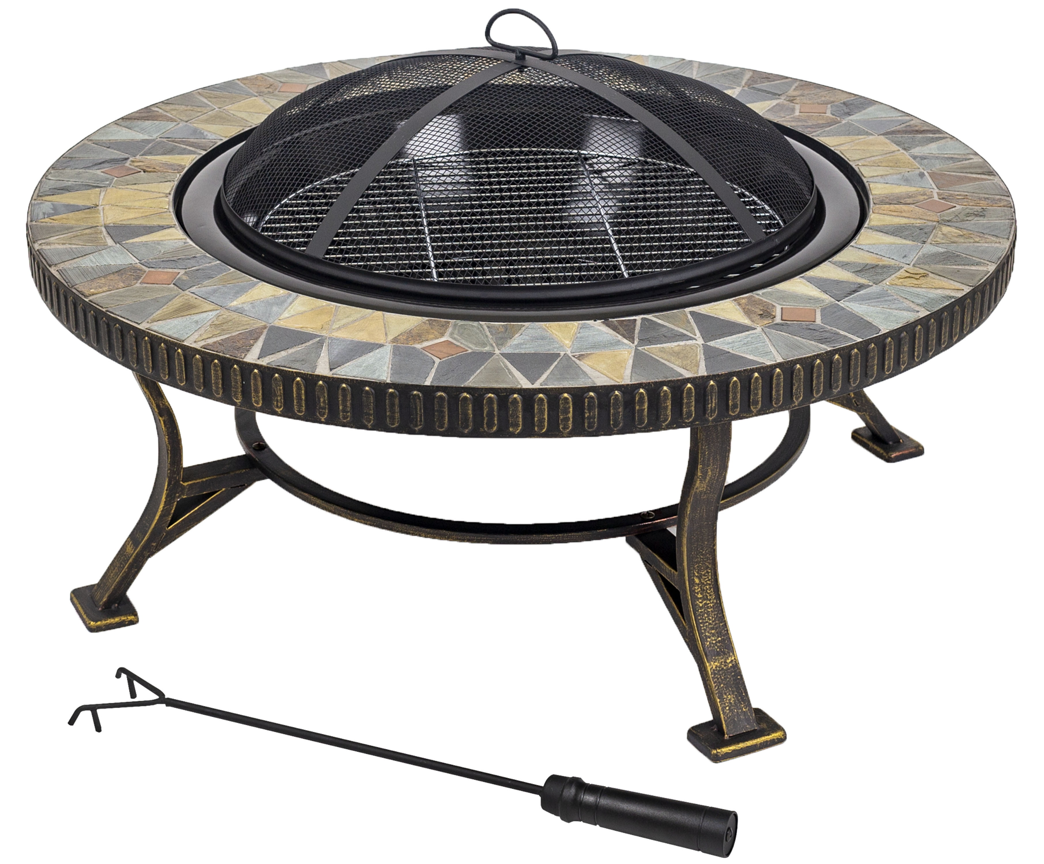 Pleasant Hearth Olivia Slate Top 34 in Wood Burning Fire Pit - Walmart.com