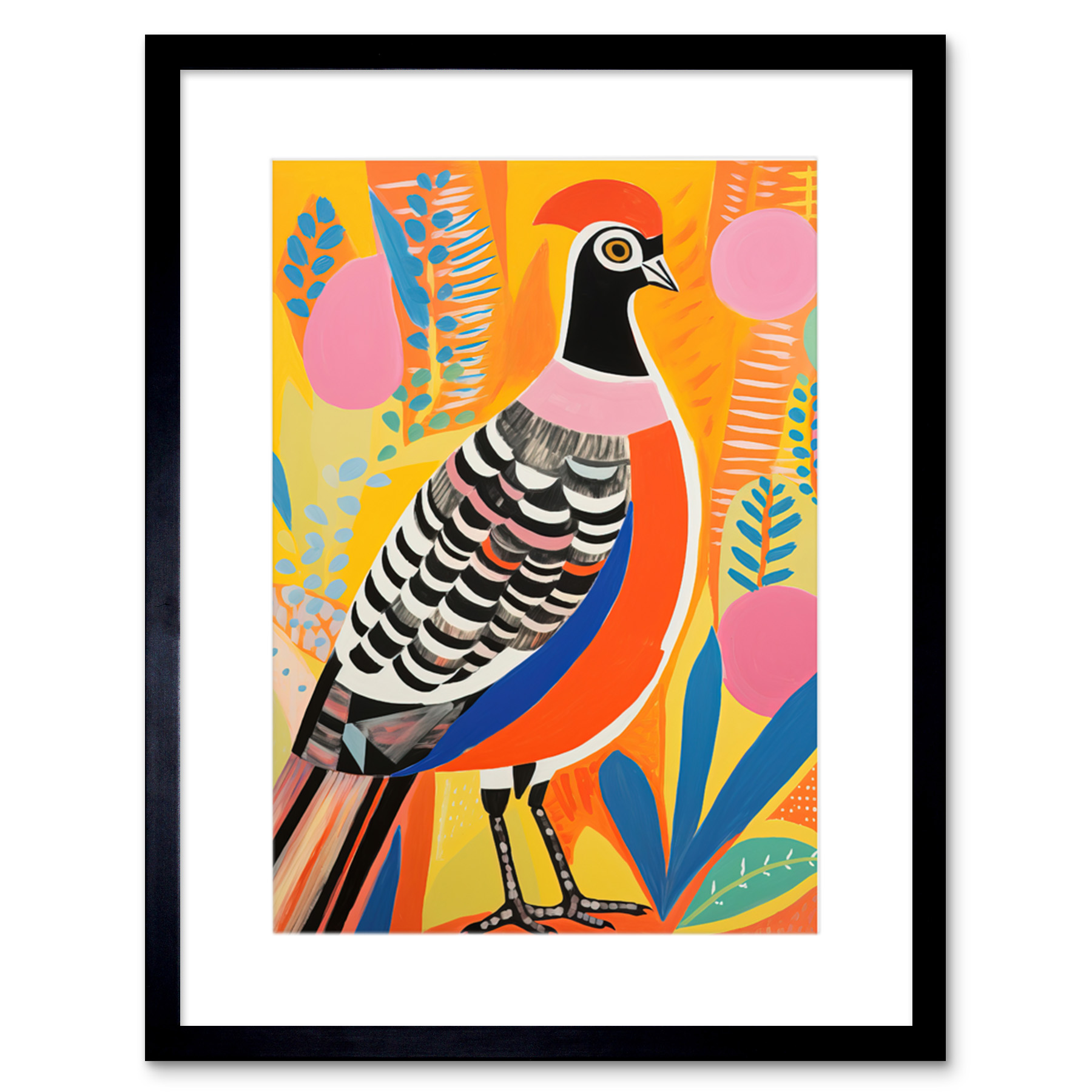 Pleasant Pheasant Bright Bold Vibrant Colourful Grassland Acrylic ...
