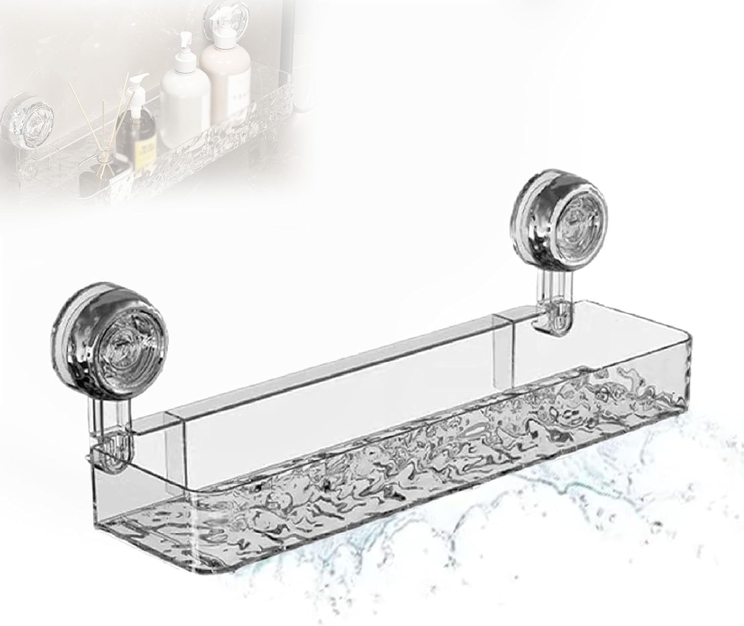 Pleasantk Corrugated Suction Cup Storage Holder,No-Drill Bathroom ...