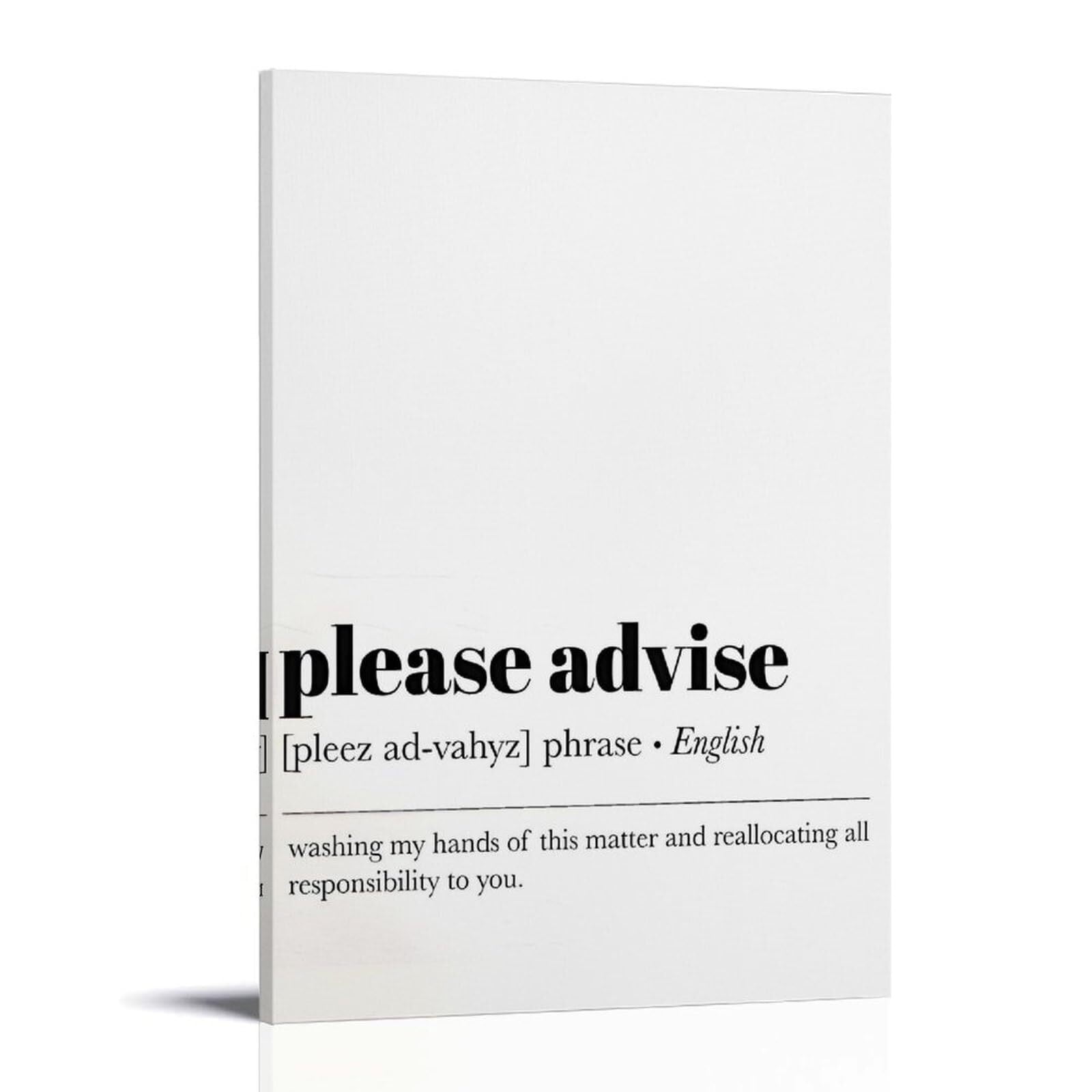 Please Advise Definition Print Confidence Boosting Decor Inspirational ...