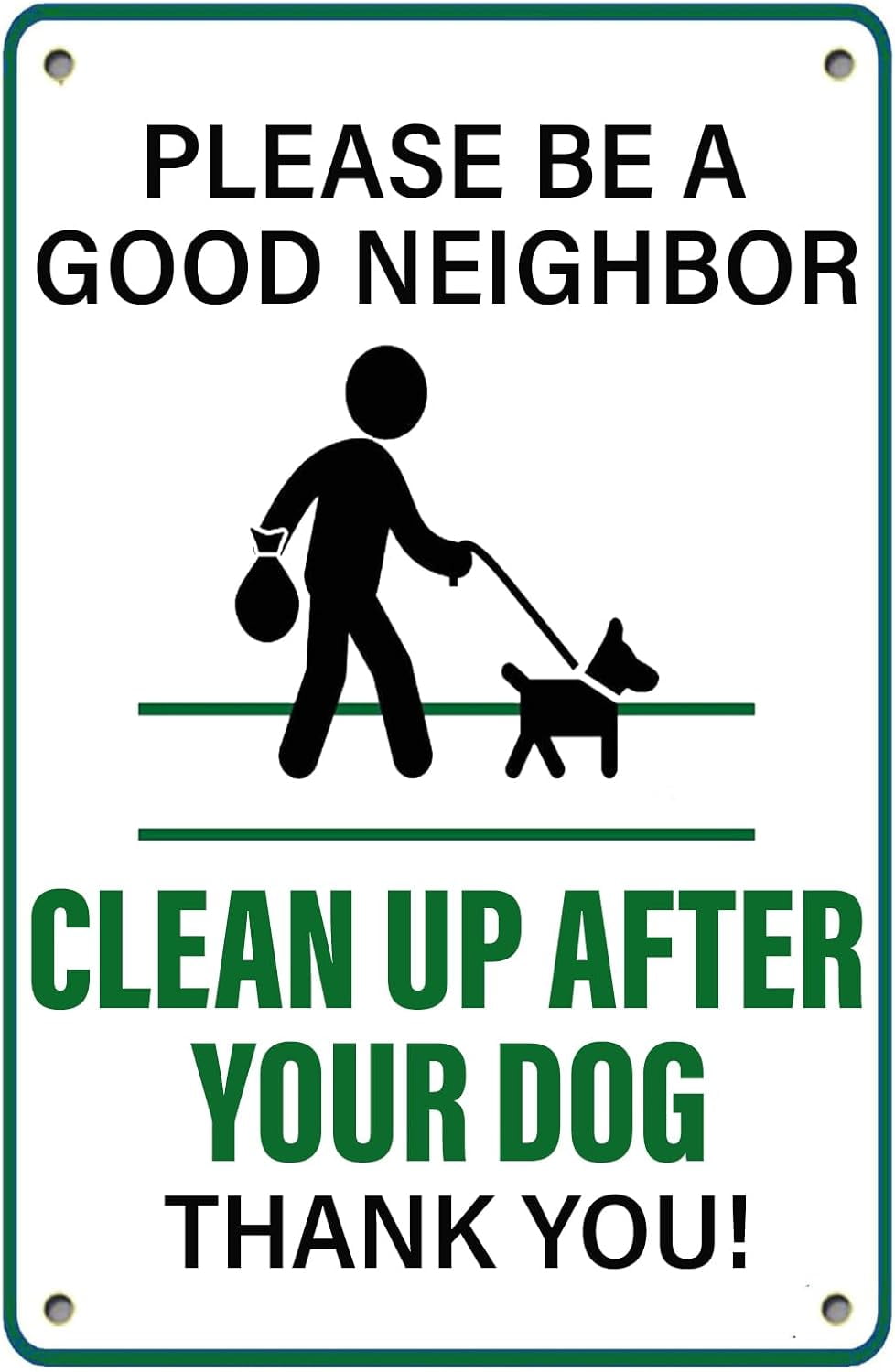 Please Be A Good Neighbor Clean Up After Your Dog Funny Yard Metal ...