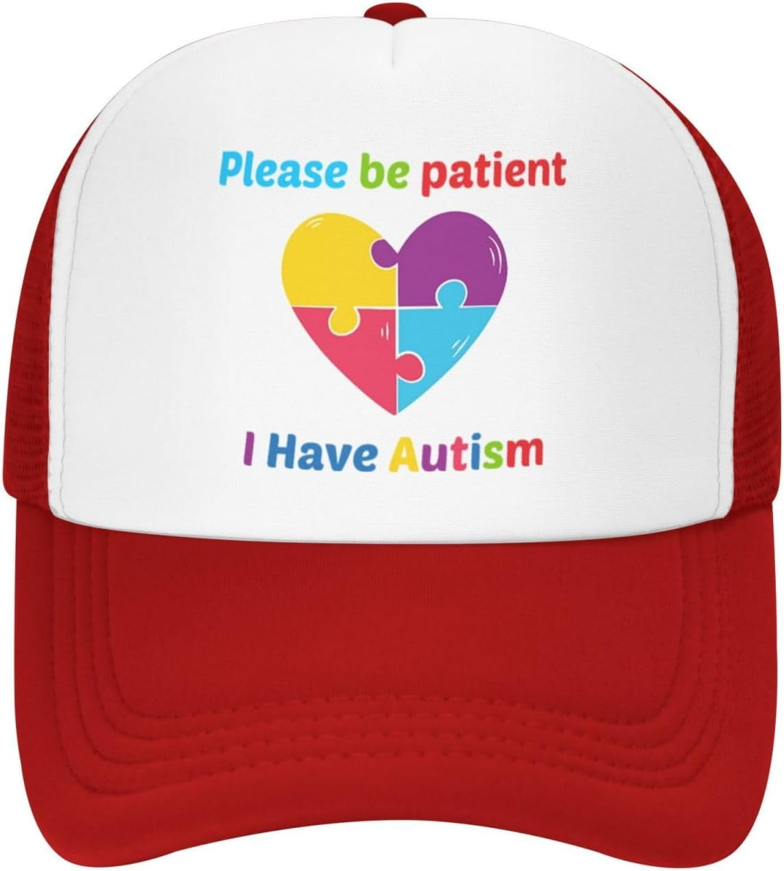 Please Be Patient I Have Autism Mesh Baseball Cap Snapback Hat Sun Hat ...